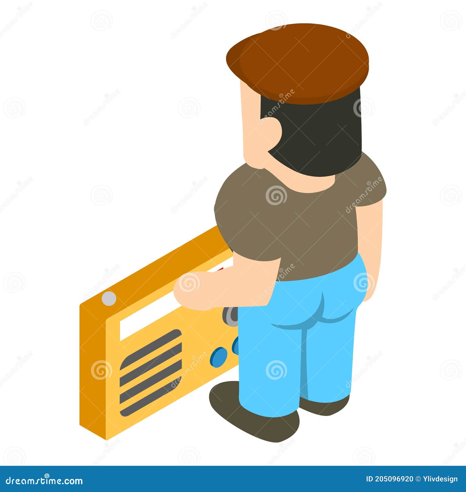 Radio Listener Icon, Isometric Style Stock Vector - Illustration of ...
