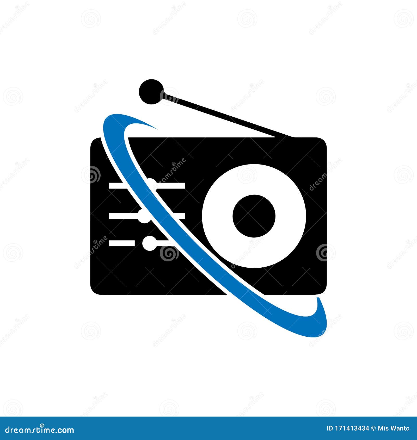 Radio Logo Icon Vector Illustration Design Stock Vector - Illustration ...