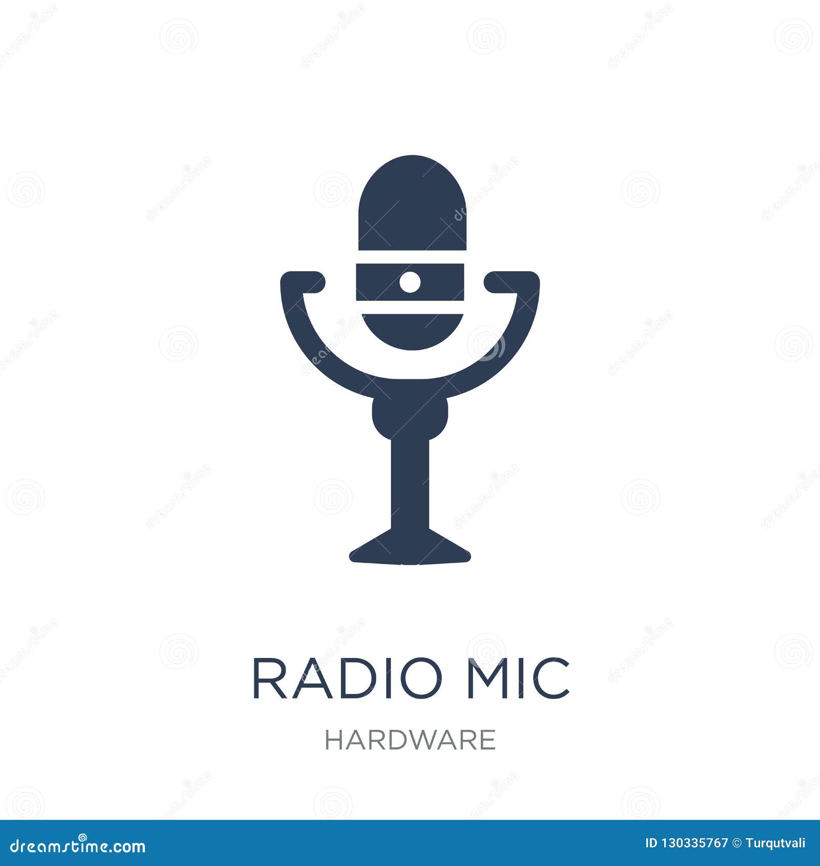 Radio Mic Icon. Trendy Flat Vector Radio Mic Icon on White Background ...