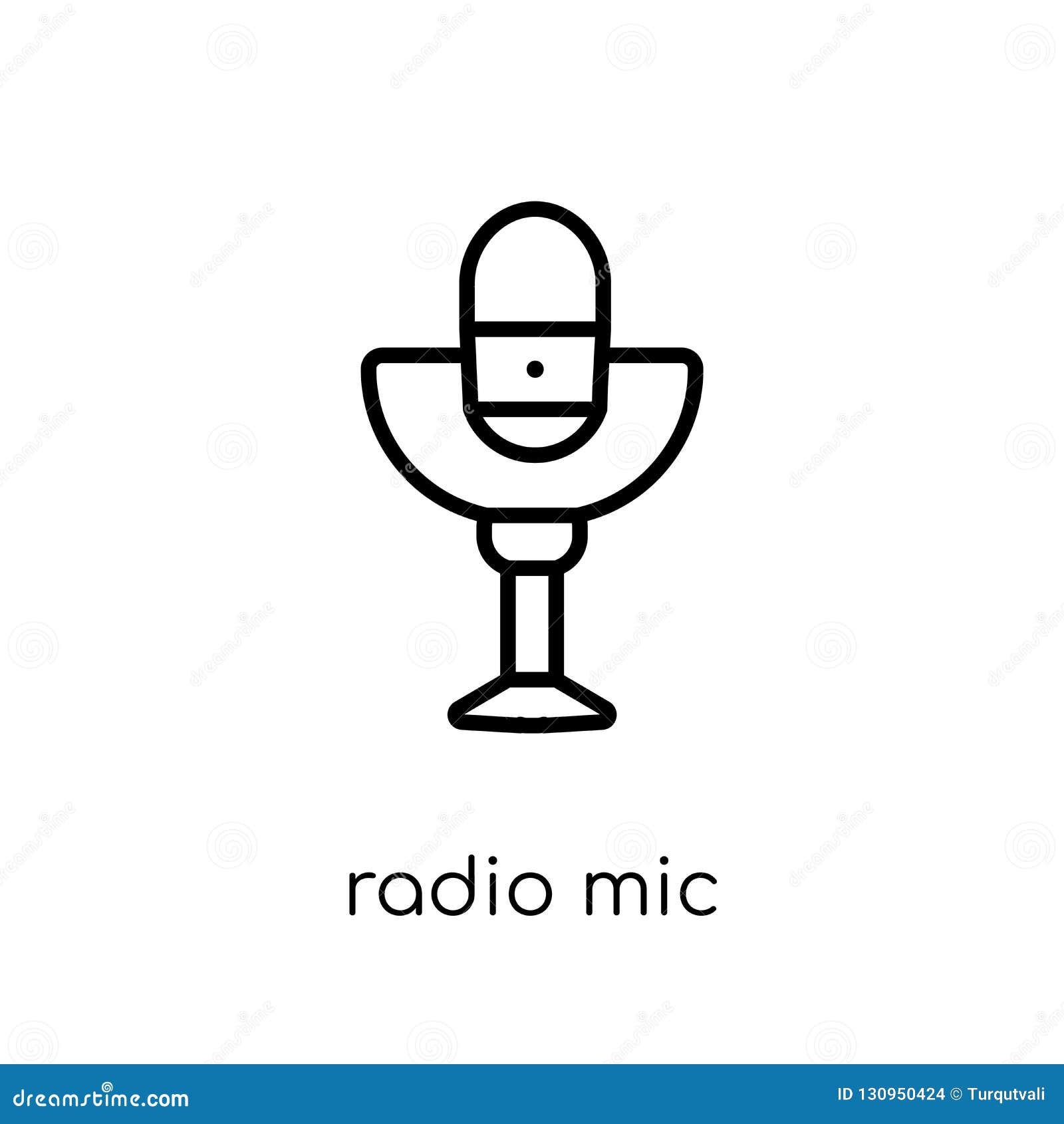 Radio Mic Icon. Trendy Modern Flat Linear Vector Radio Mic Icon Stock ...