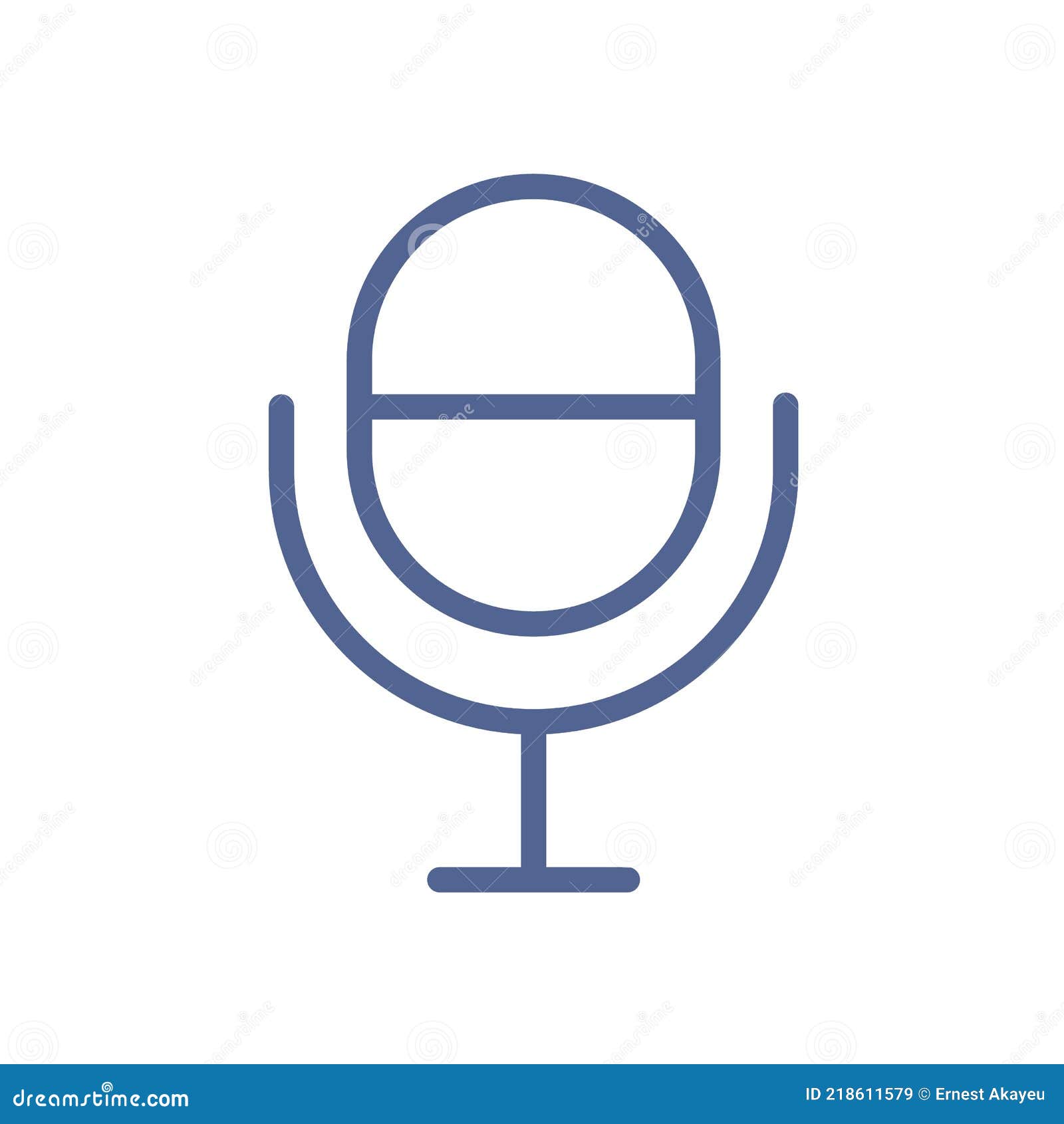 Radio Microphone Icon in Line Art Style. Studio Mic for Podcast Record ...