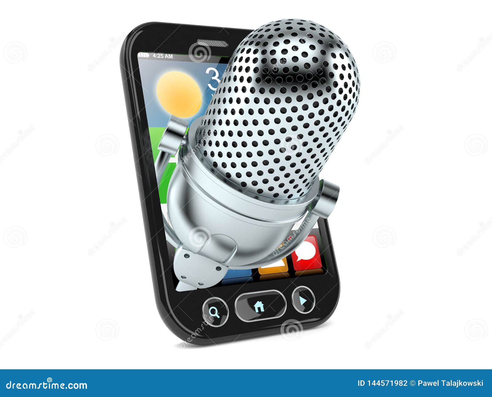 Radio Microphone Inside Smartphone Stock Illustration - Illustration of ...