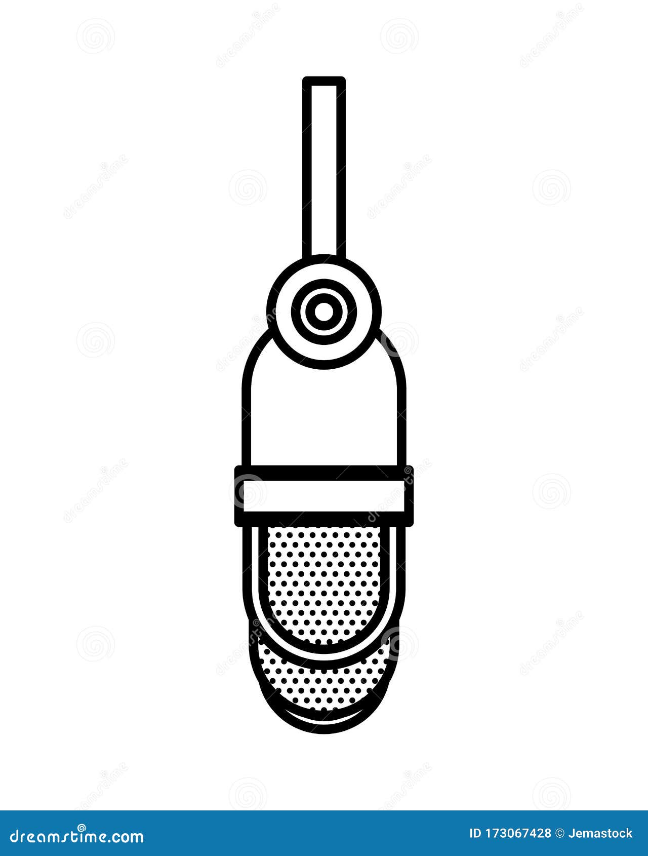 Radio Microphone Retro Hanging Icon Stock Vector - Illustration of ...