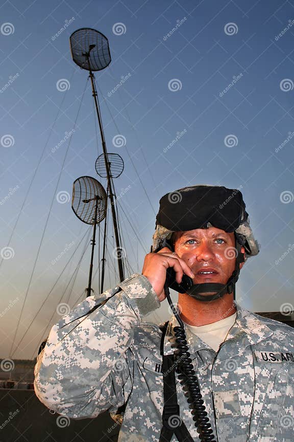 Radio Operator with Antennas Stock Photo - Image of blue, dusk: 3058078