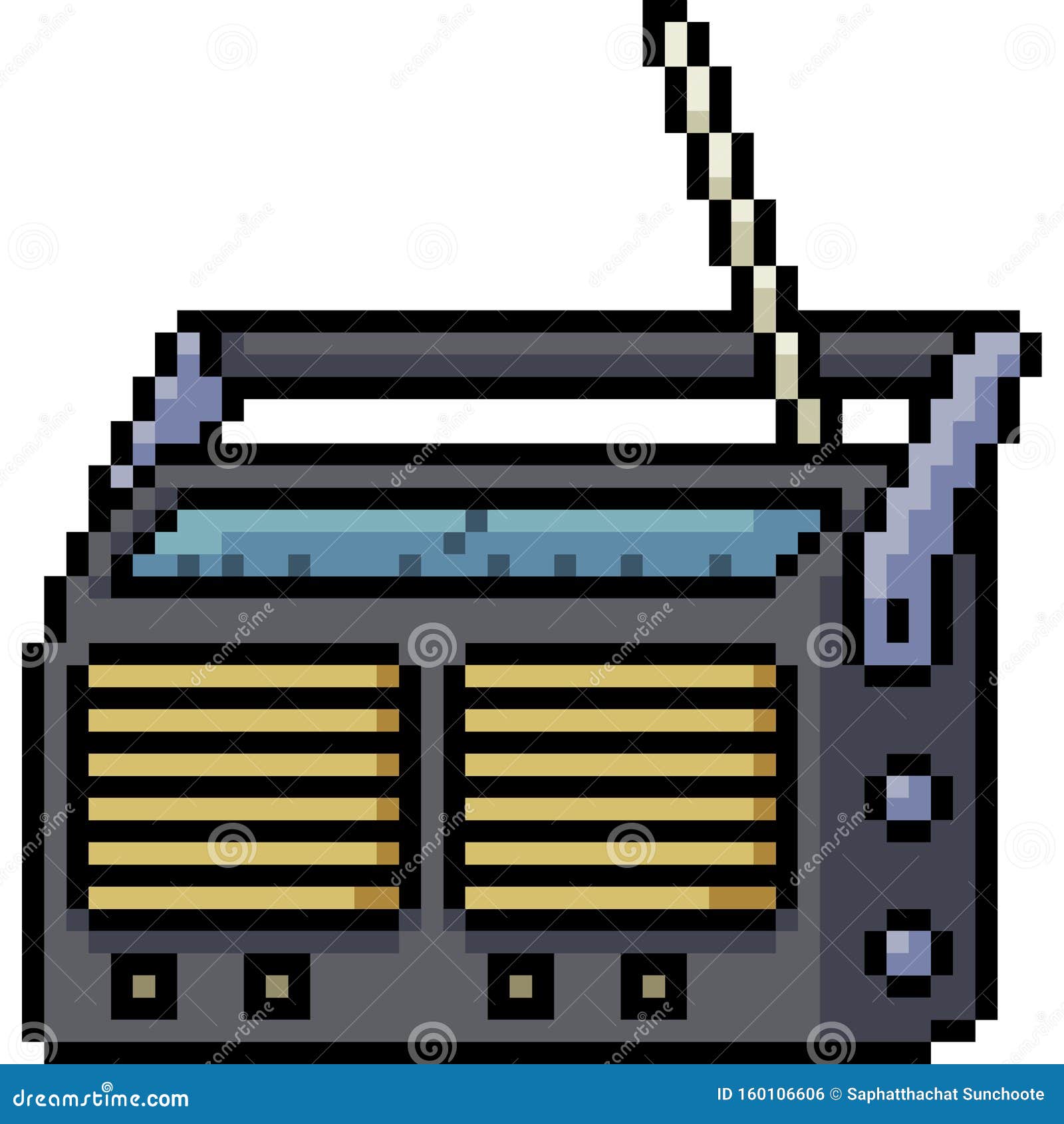 Radio pixel art vettoriale illustrazione vettoriale. Illustrazione di ...