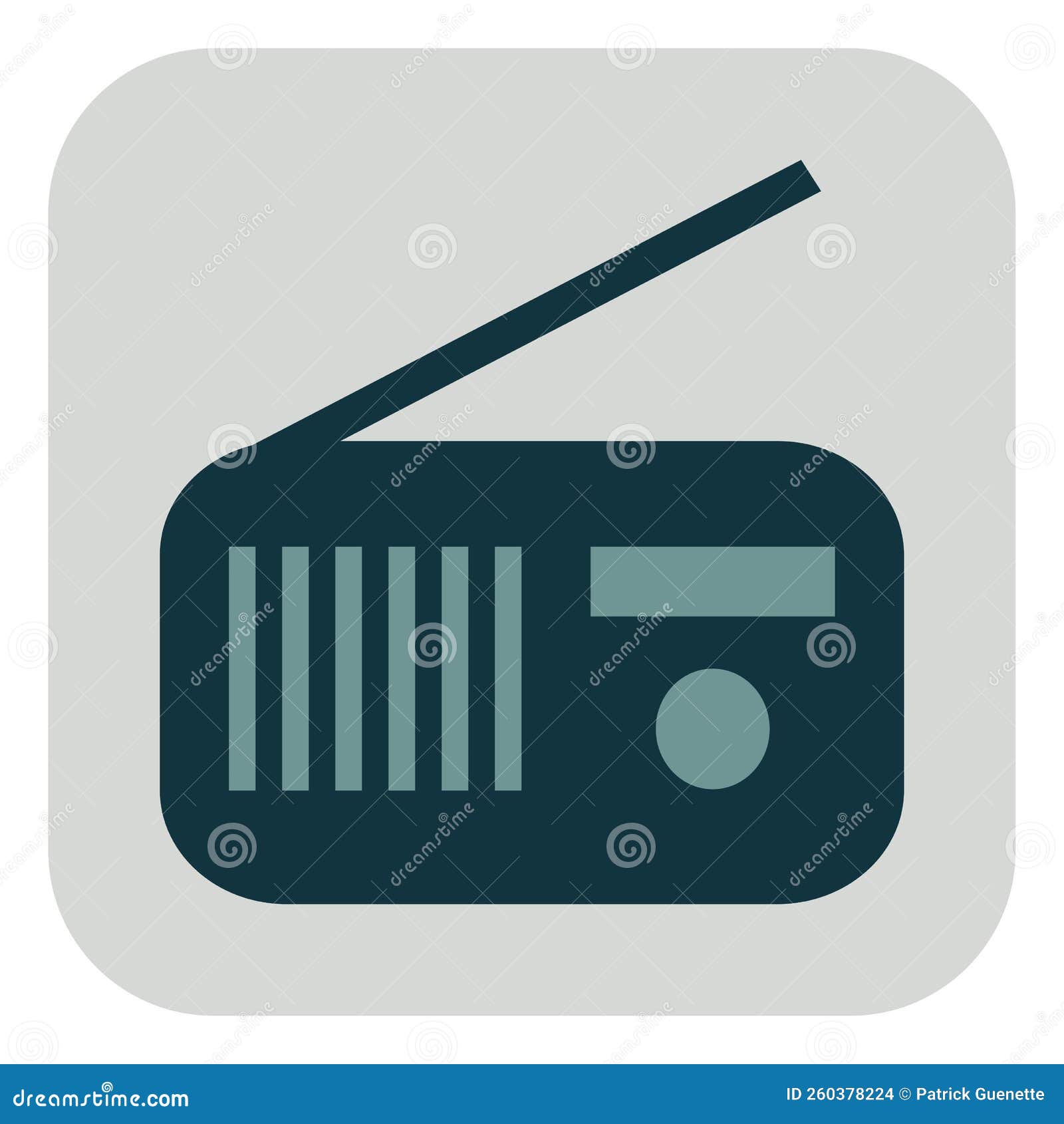 Radio player, icon stock vector. Illustration of graphic - 260378224