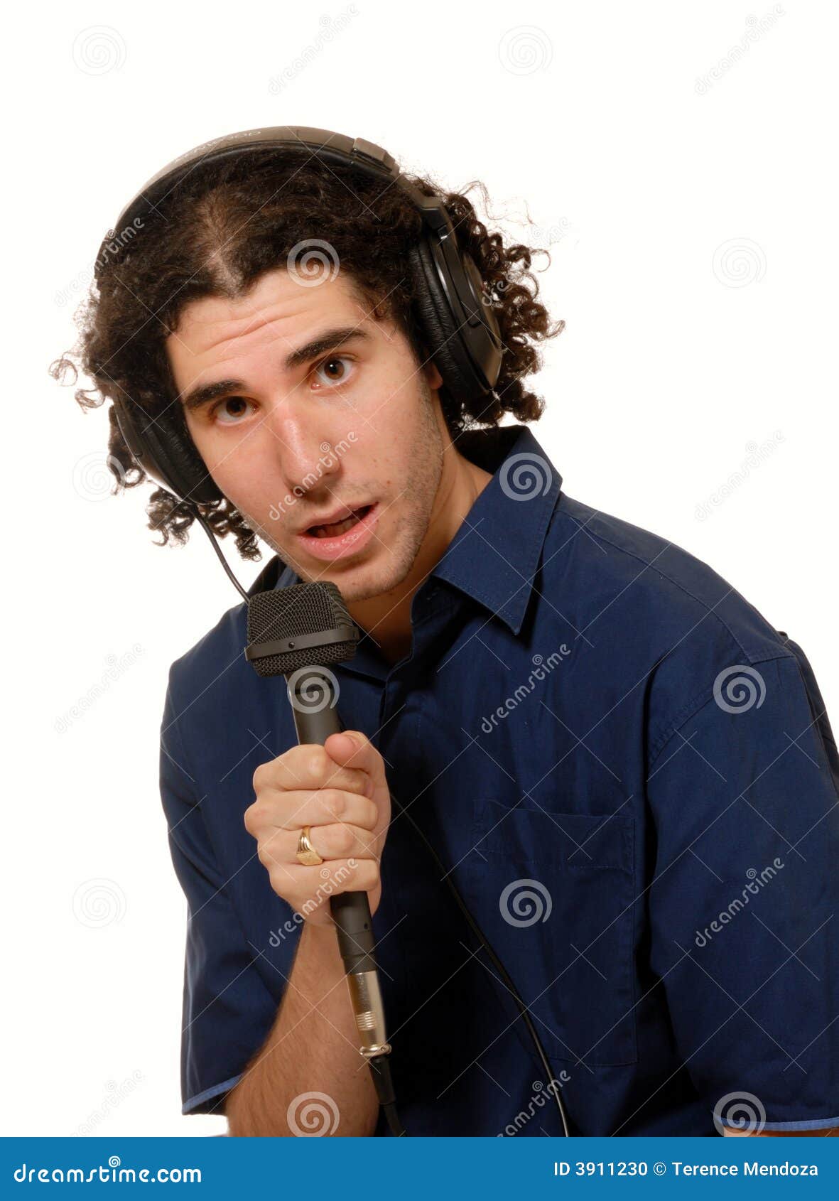 Radio presenter / DJ stock photo. Image of hair, listen - 3911230