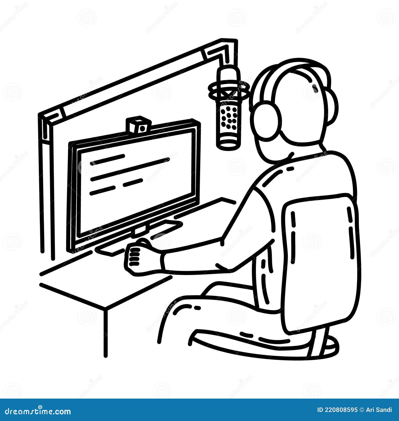 Radio Presenter Icon. Doodle Hand Drawn or Outline Icon Style Stock ...