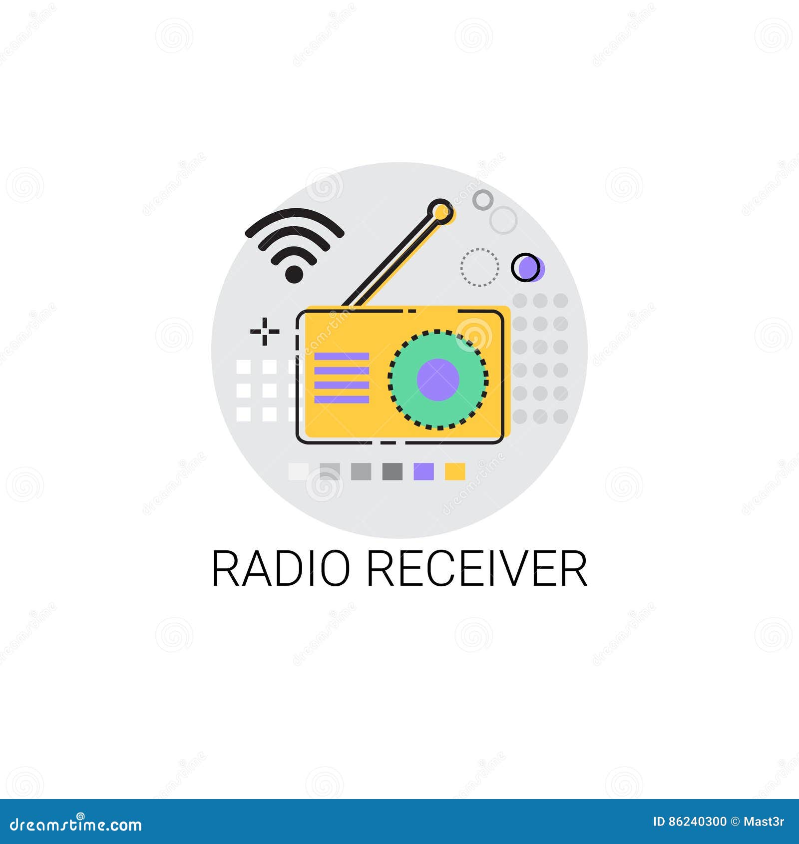 Radio Receiver Telecommunications Device Icon Stock Vector ...
