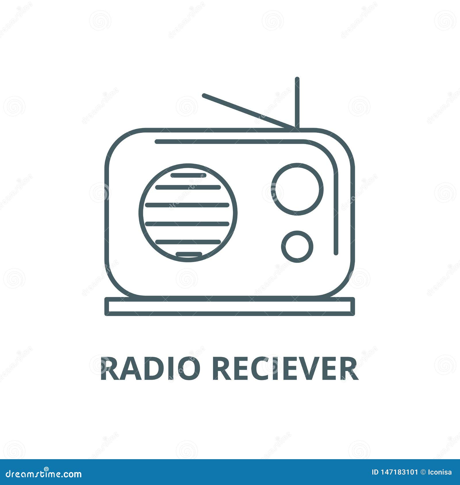 Radio Reciever Vector Line Icon, Linear Concept, Outline Sign, Symbol ...