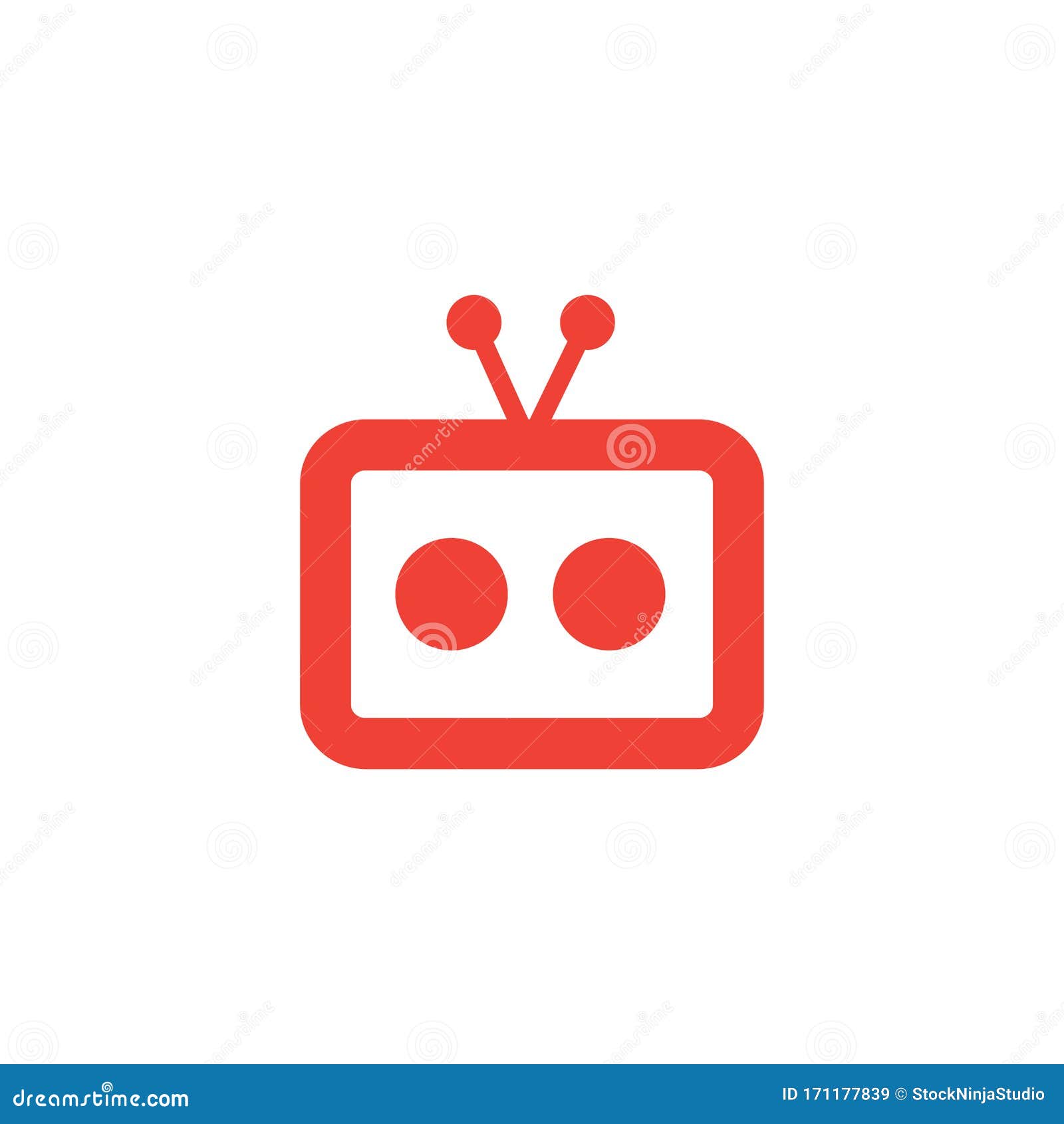 Radio Red Icon on White Background. Red Flat Style Vector Illustration ...