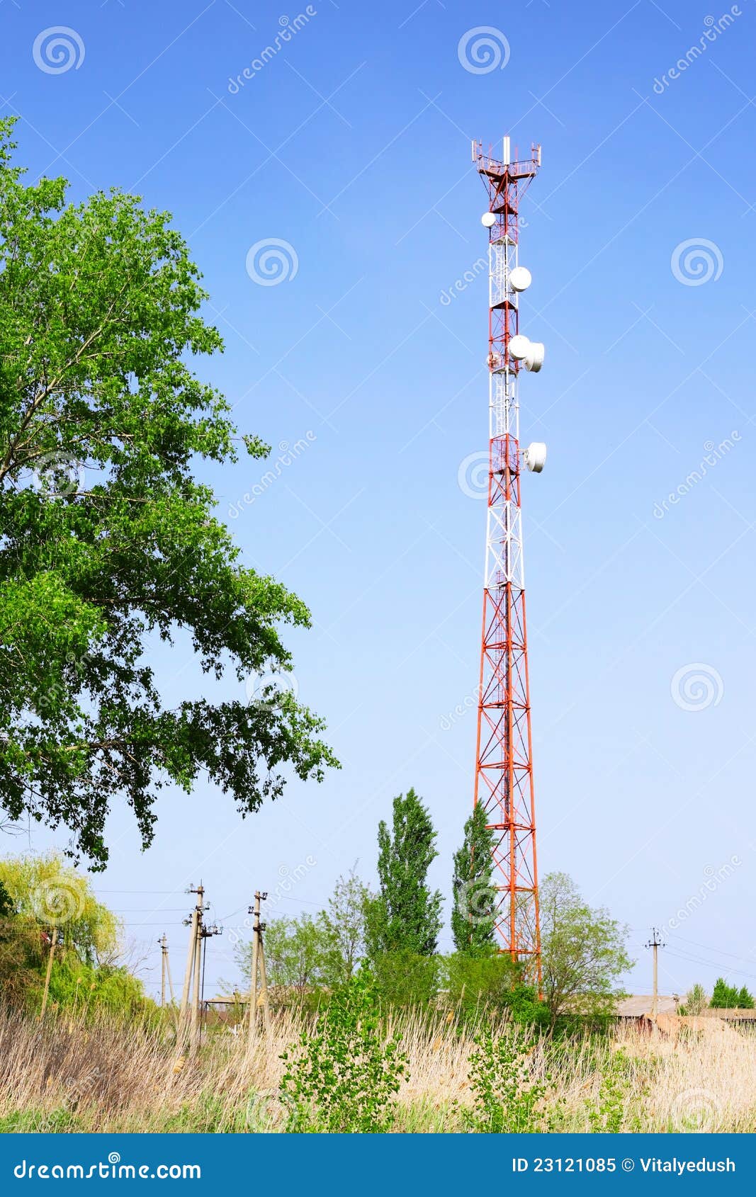 Radio Relay Link, Mobile Base Station. Stock Image - Image of industry ...