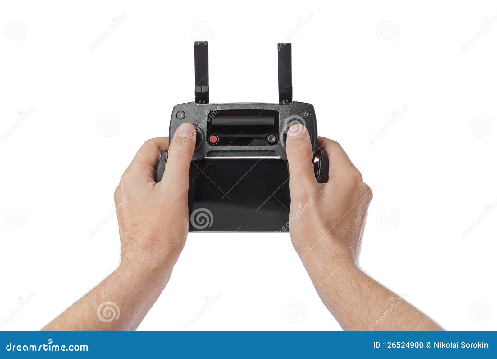 Radio Remote Control in Hands Stock Photo - Image of copter, flight ...