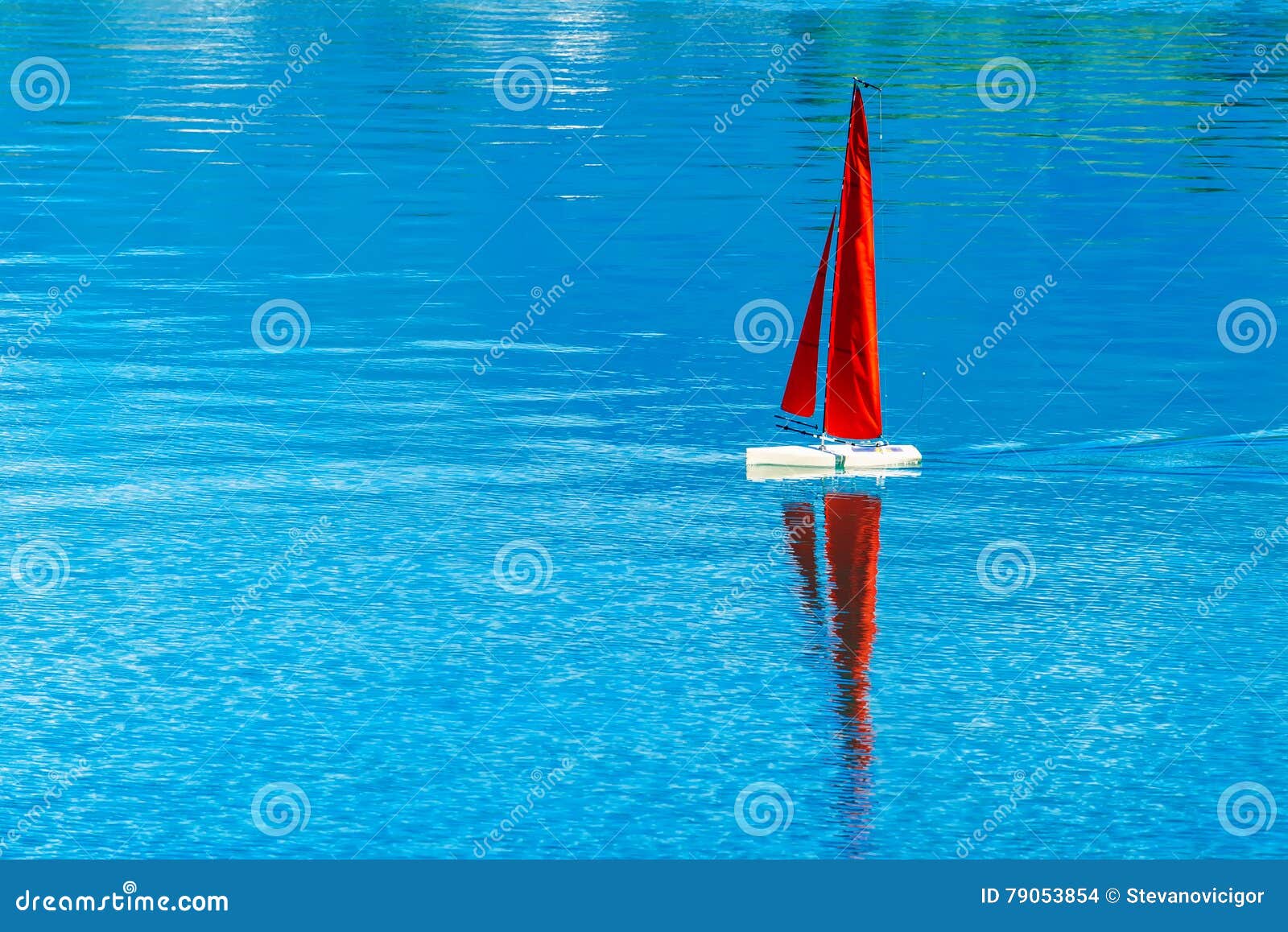 Radio Remote Control Rc Sailing Yacht Boat Simulation Model Stock Photo ...