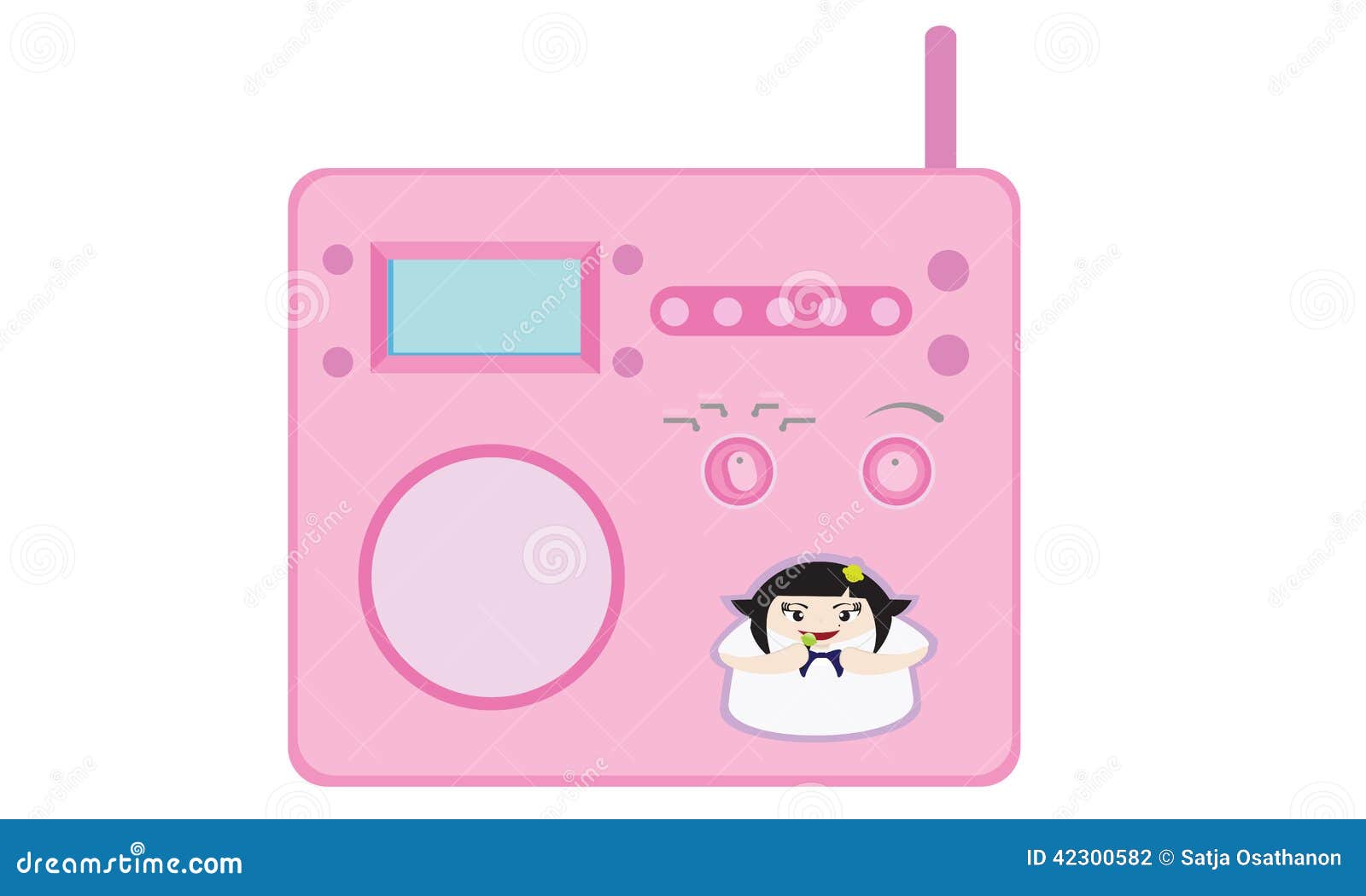 Radio rose illustration de vecteur. Illustration du récepteur - 42300582