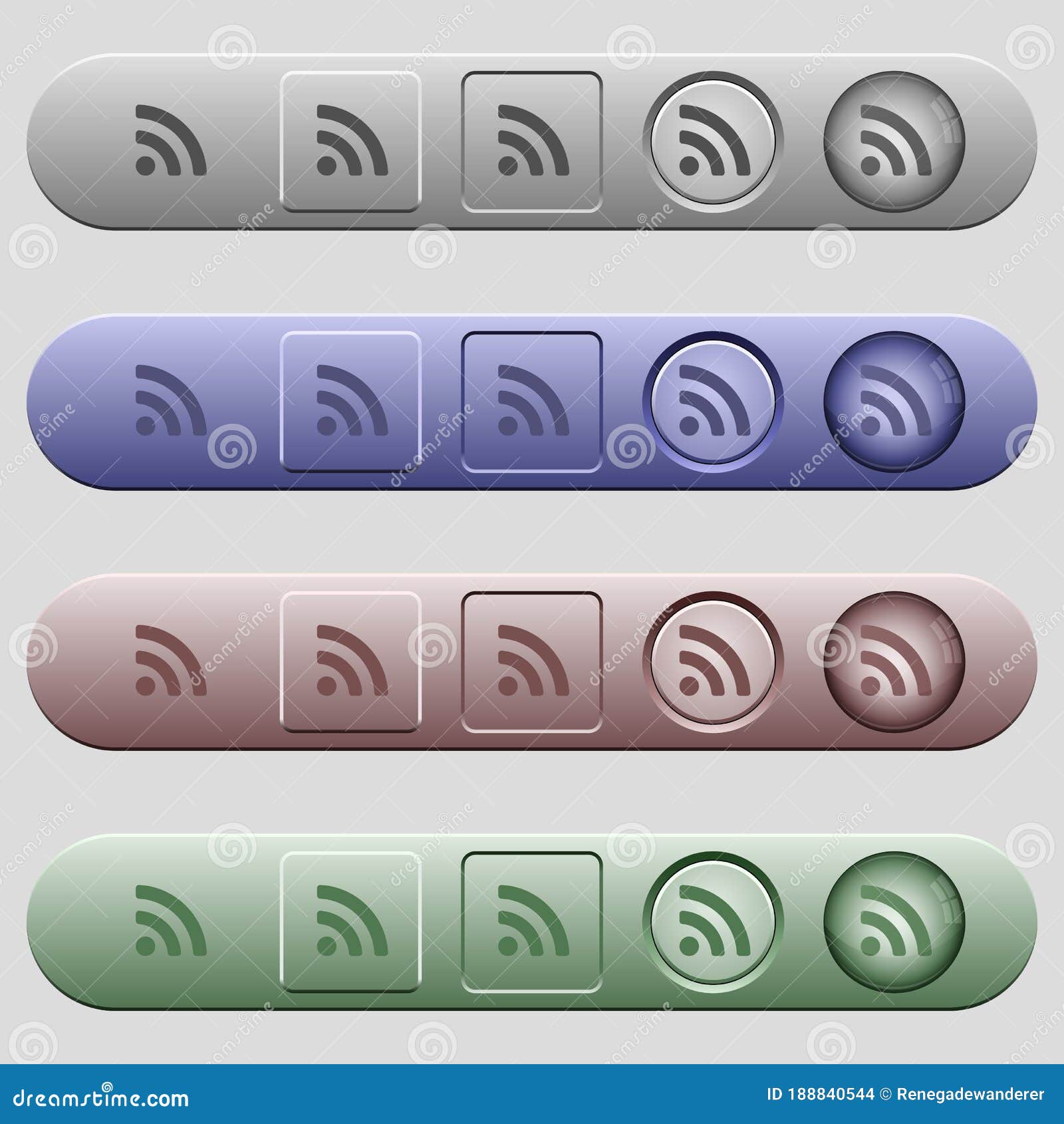 Radio Signal Icons on Menu Bars Stock Vector - Illustration of exchange ...