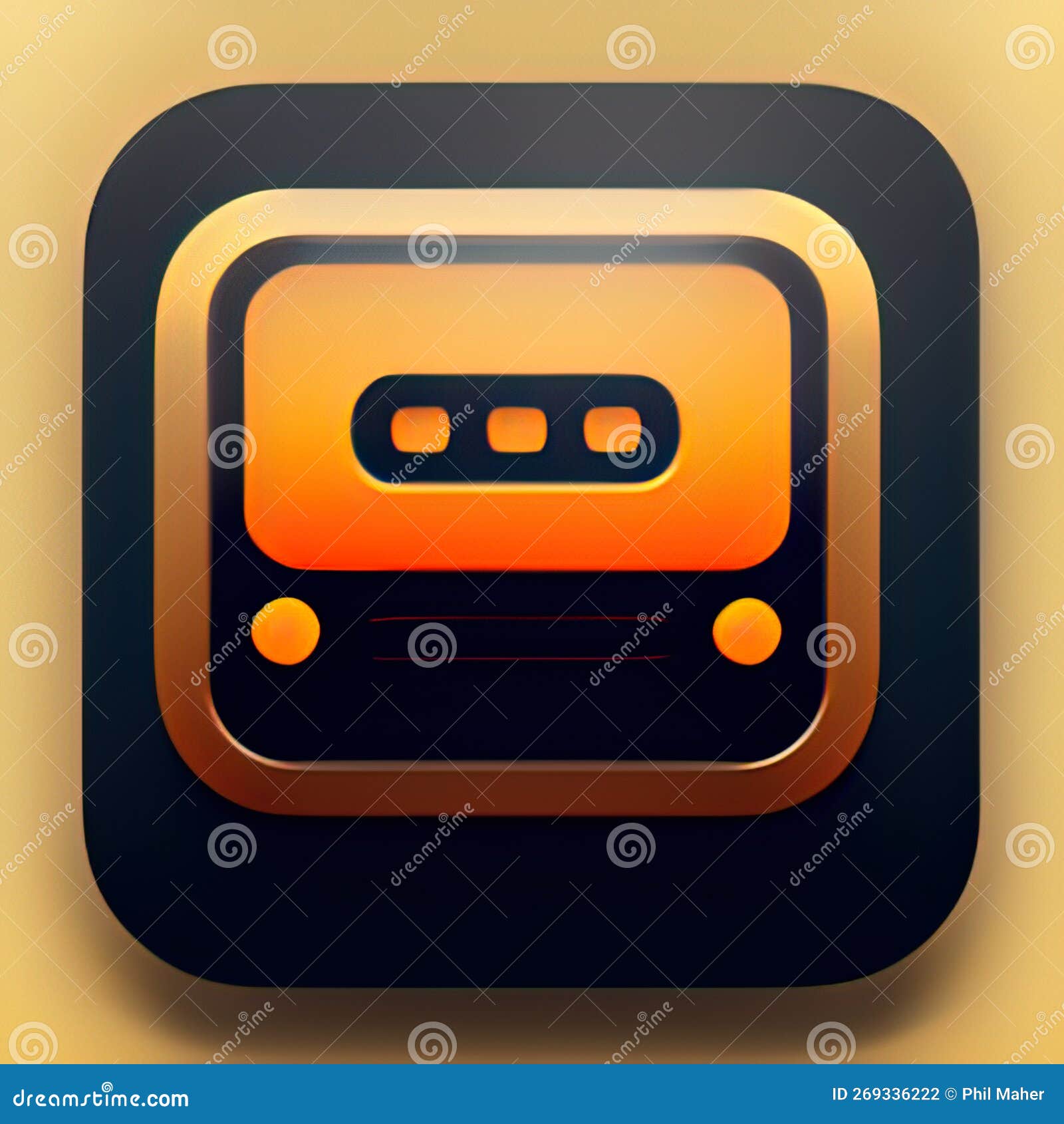 Radio Software App Style Icon. Generative AI. Stock Illustration ...
