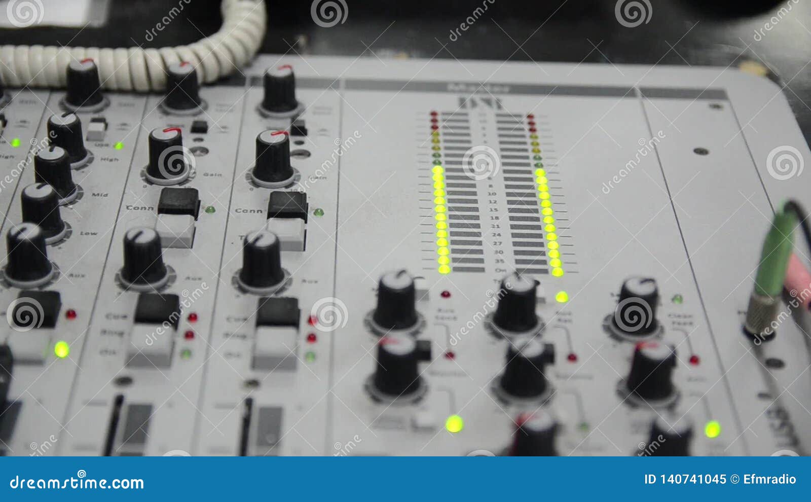 Radio Station. Professional Multitrack Mixing Console, Computer and ...