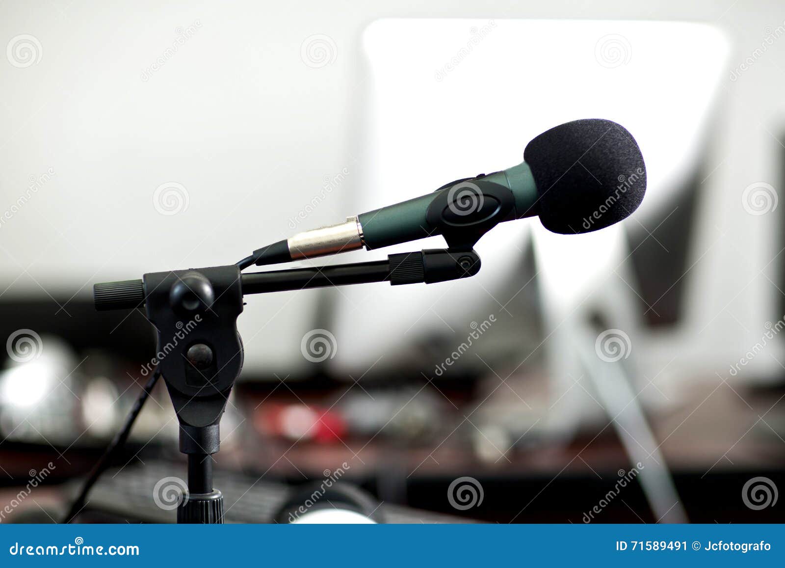 Radio studio microphone stock image. Image of office - 71589491