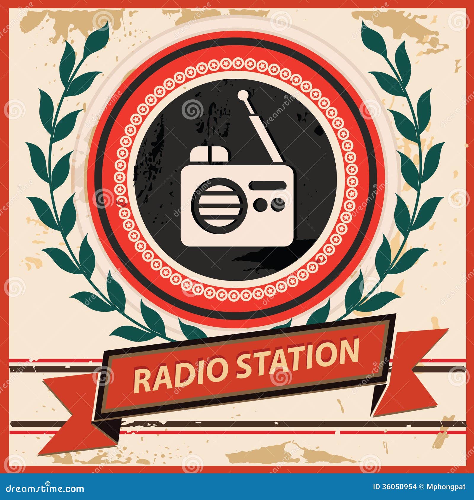Radio symbol,Vintage style stock illustration. Illustration of radio ...