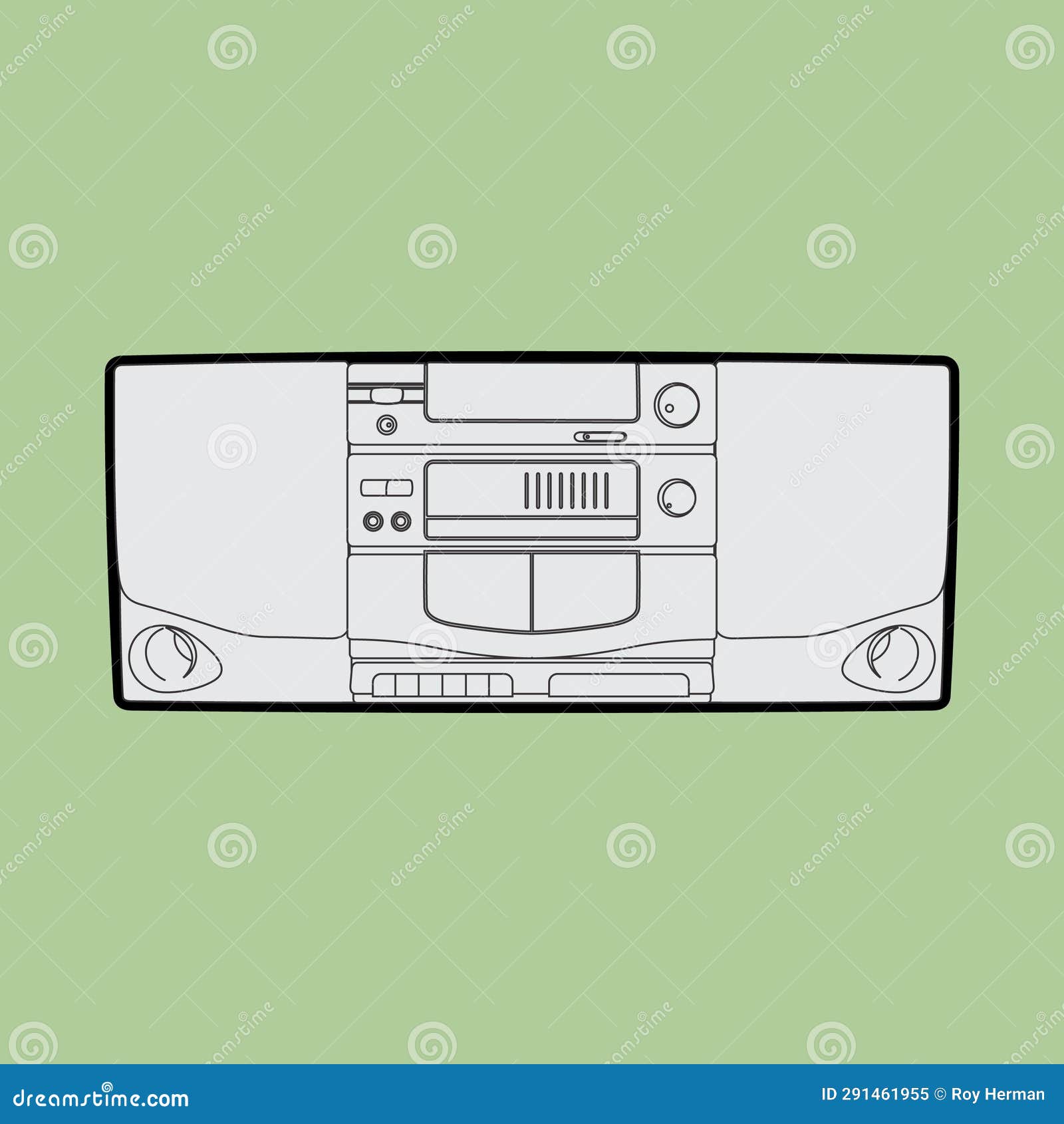 Radio Tape Line Art stock illustration. Illustration of recorder ...