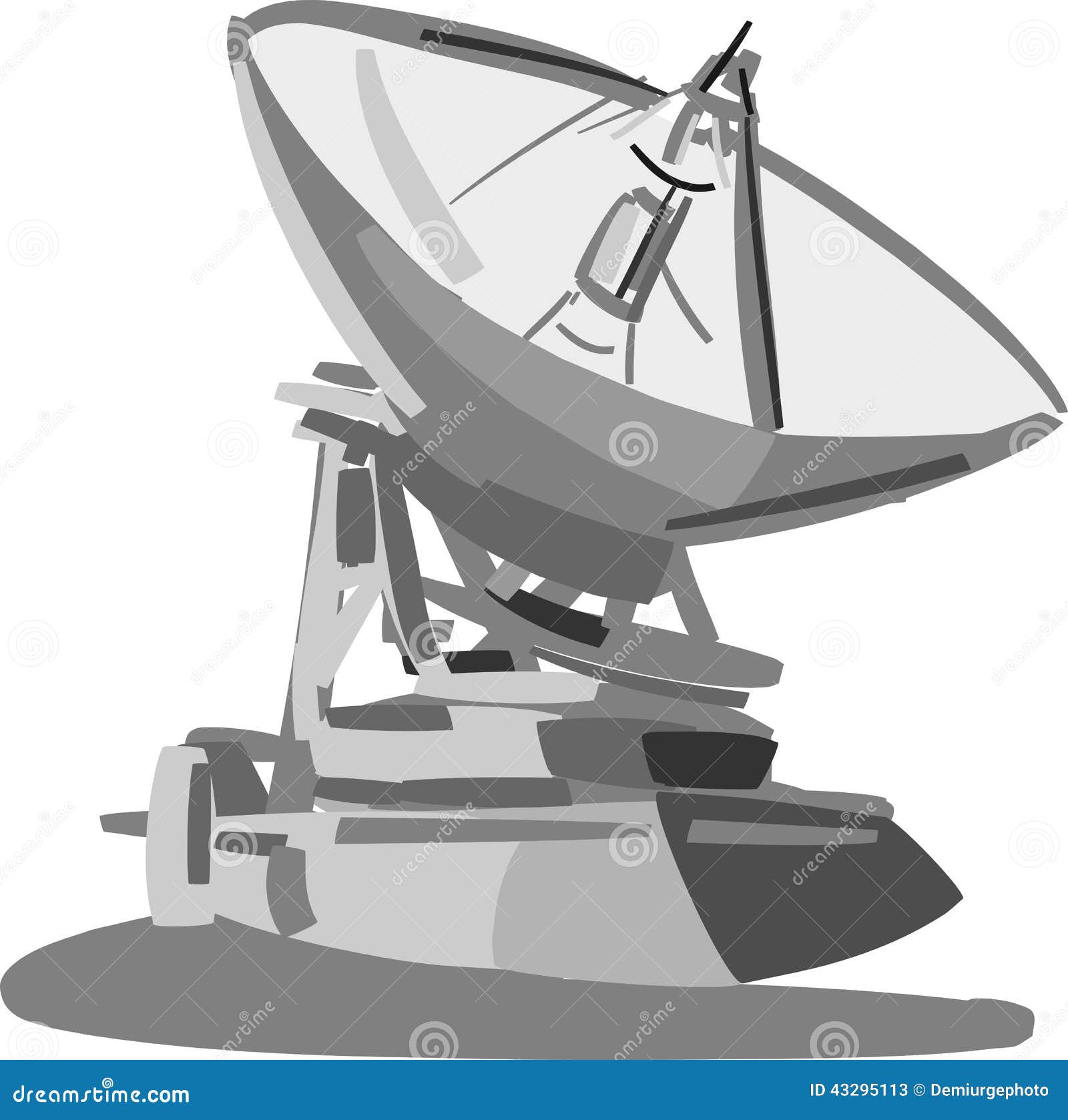 Radio telescope stock vector. Illustration of radio, signal - 43295113