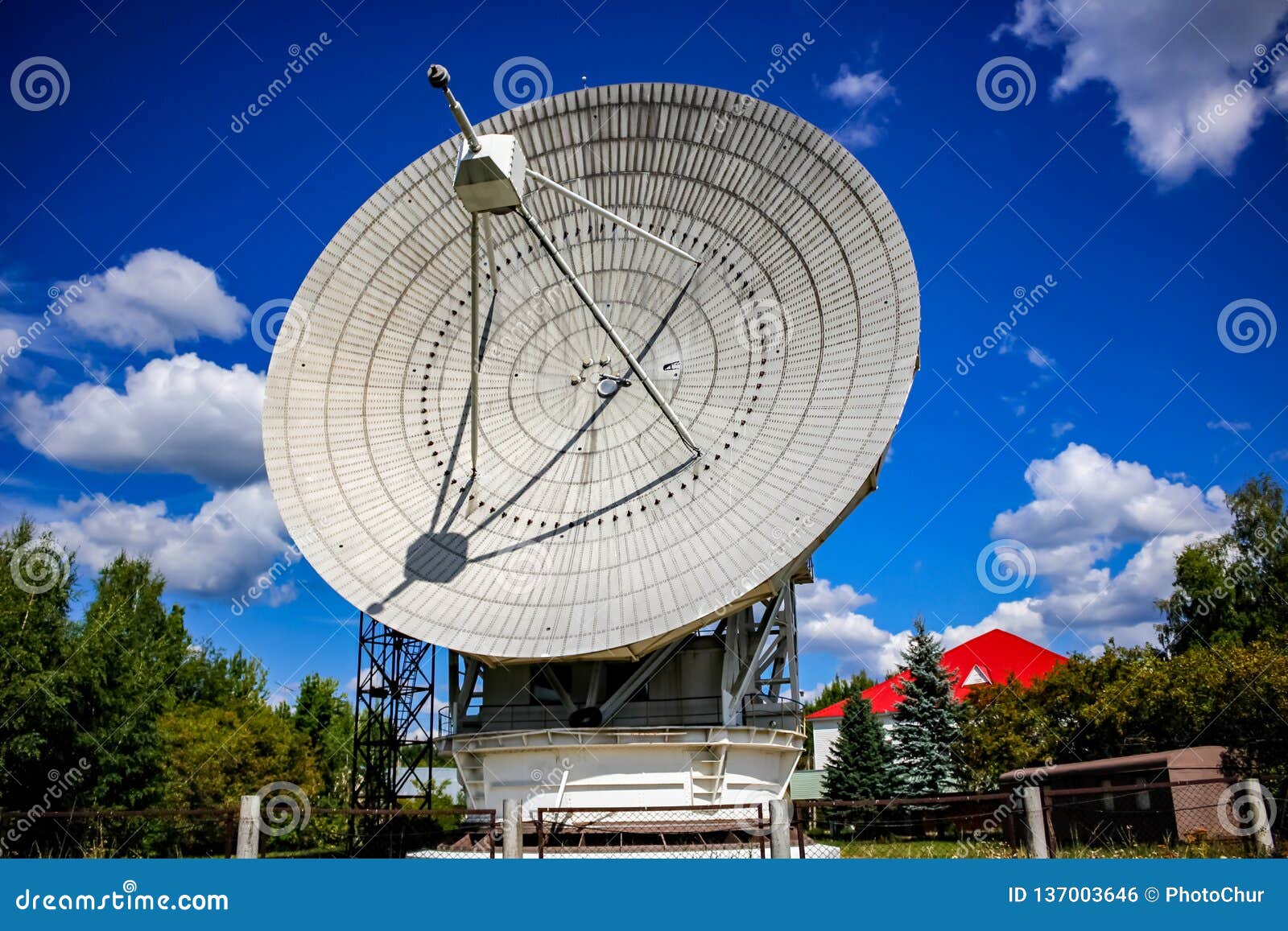 Radio Telescopic Antenna Round Stock Photo - Image of green, national ...