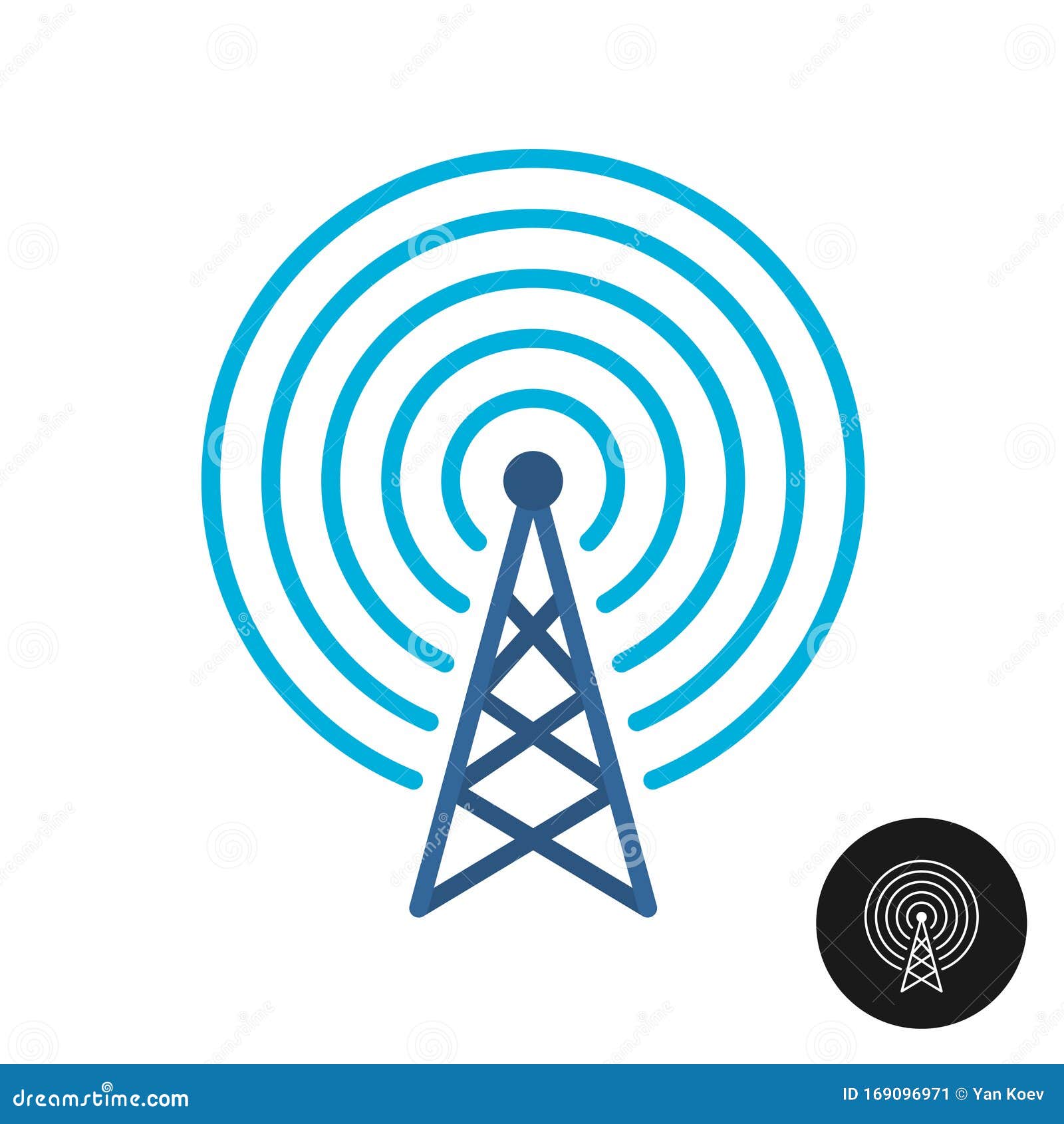 Radio or Television Tower Color Icon. Thin Line Style Antenna Signal ... Radio or Television Tower Color Icon. Thin Line Style Antenna Signal ...
