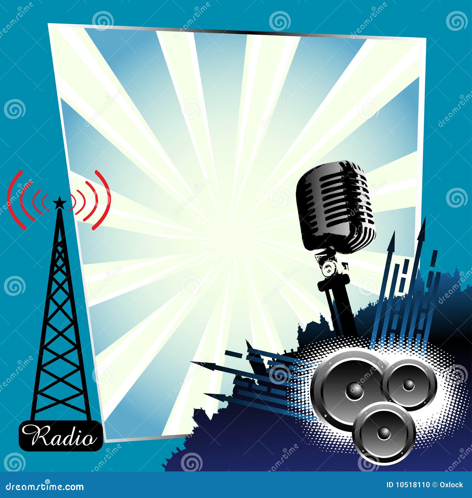 Radio theme stock vector. Illustration of broadcasting - 10518110