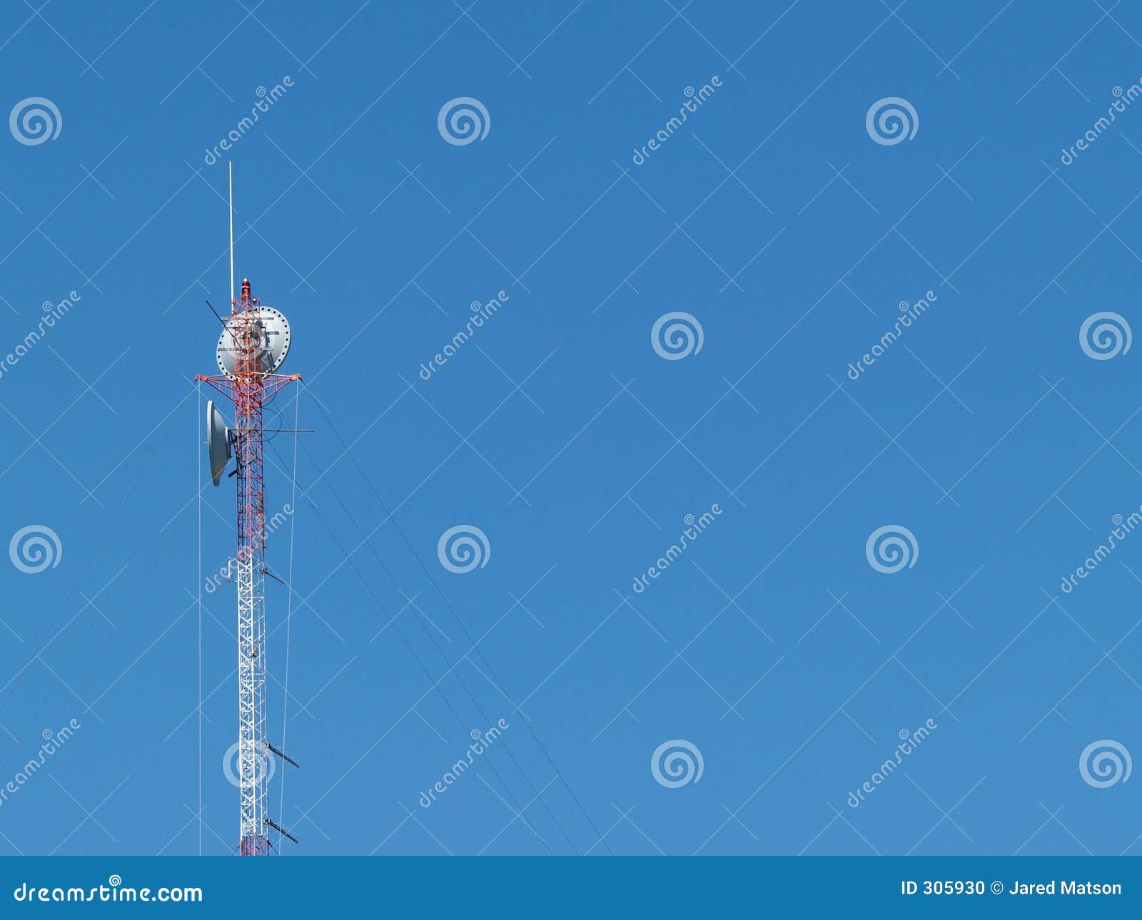 Radio Tower Against a Blue Sky Stock Photo - Image of music, listen: 305930
