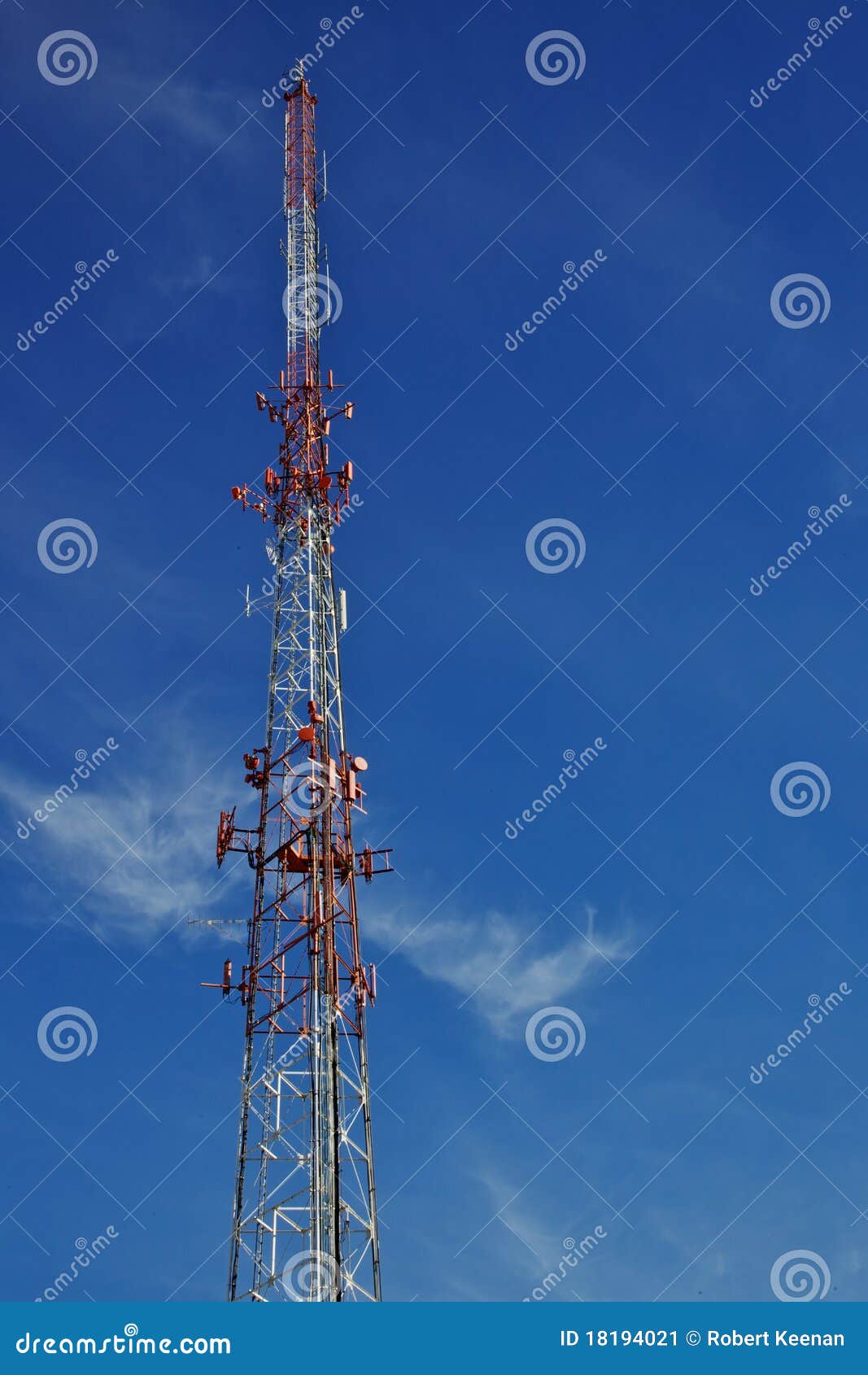 Radio tower blue sky stock image. Image of phone, station - 18194021