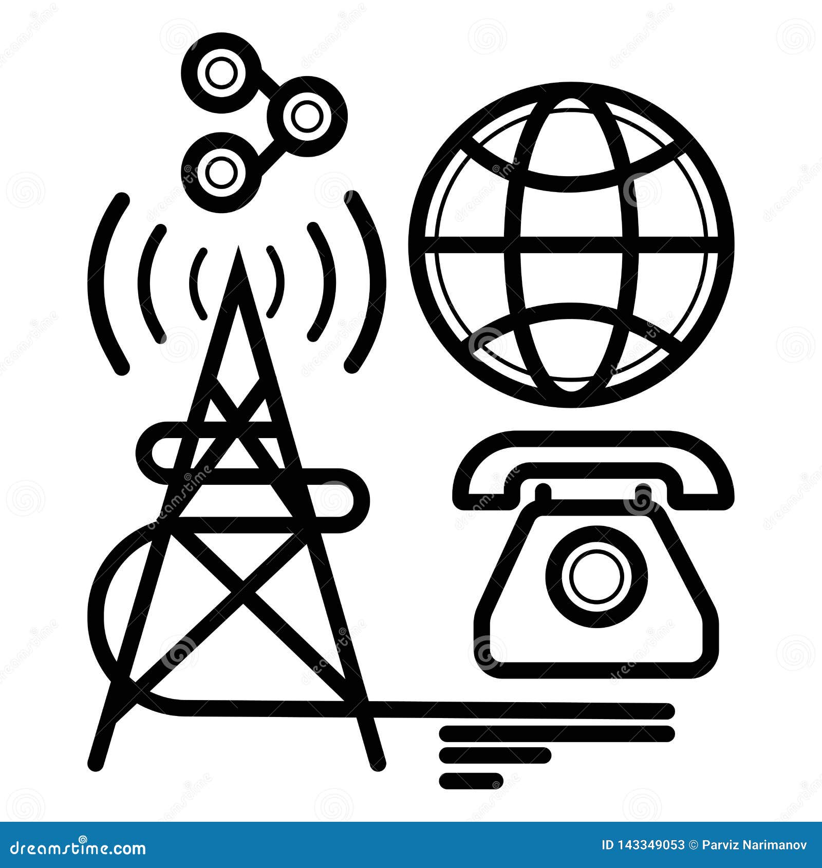 Radio Tower Broadcast Icon Vector Stock Illustration - Illustration of ...