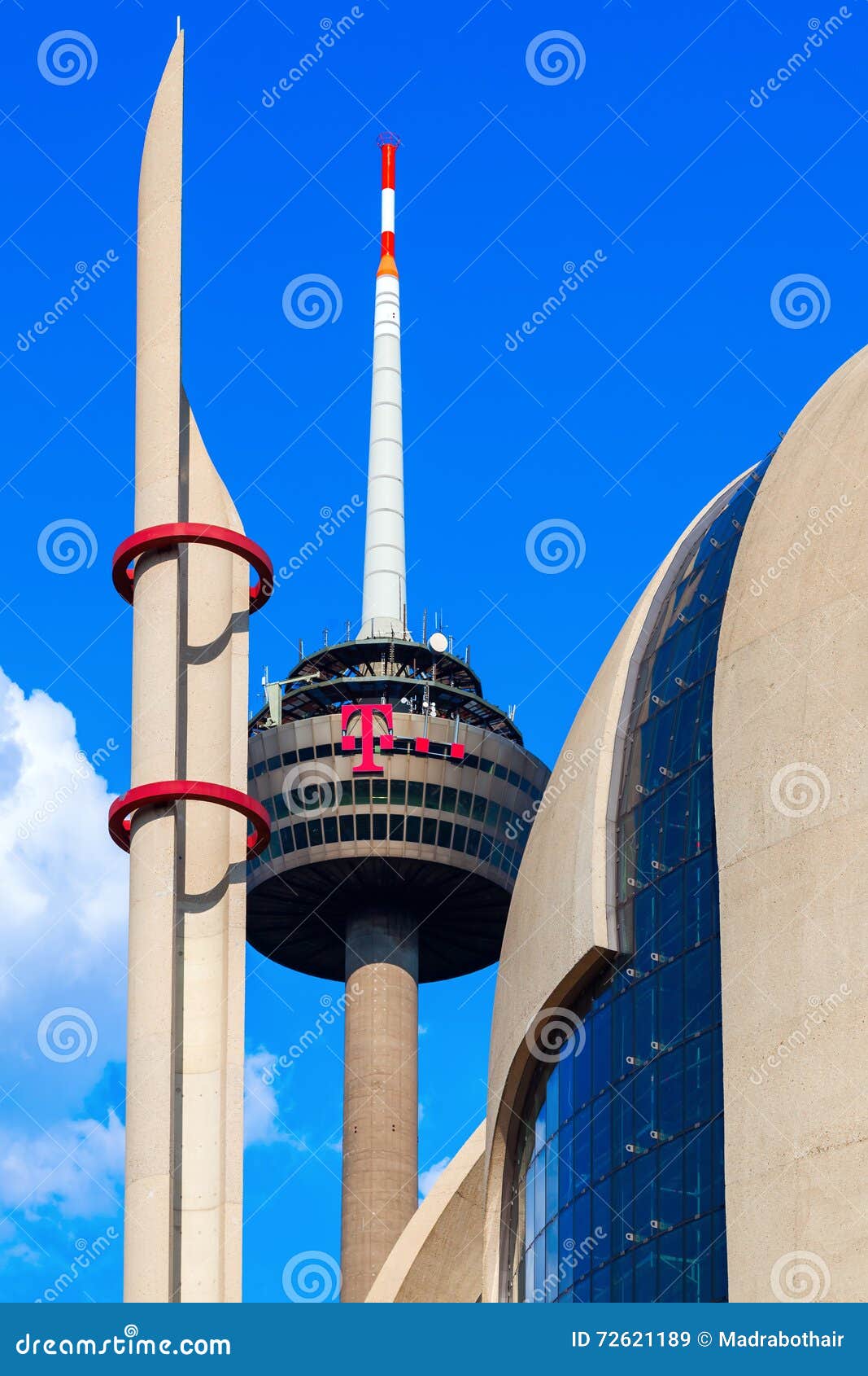 Radio Tower Called Colonius and Modern Islamic Mosque in Cologne ...