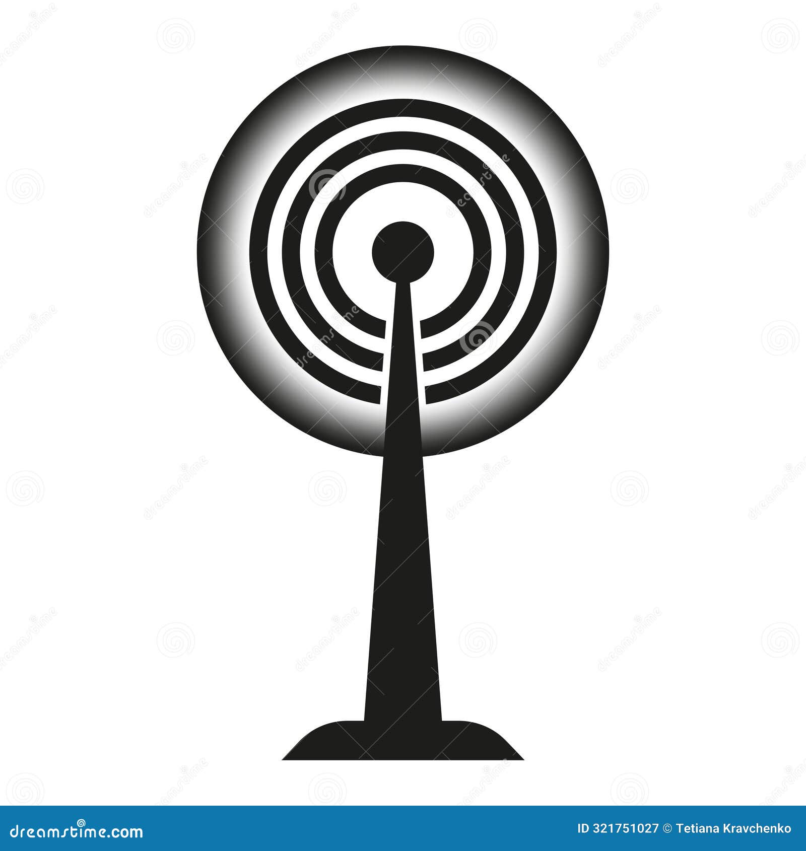 Circles Signal Wave Propagation In Space With Light Rays Stock Photo ...