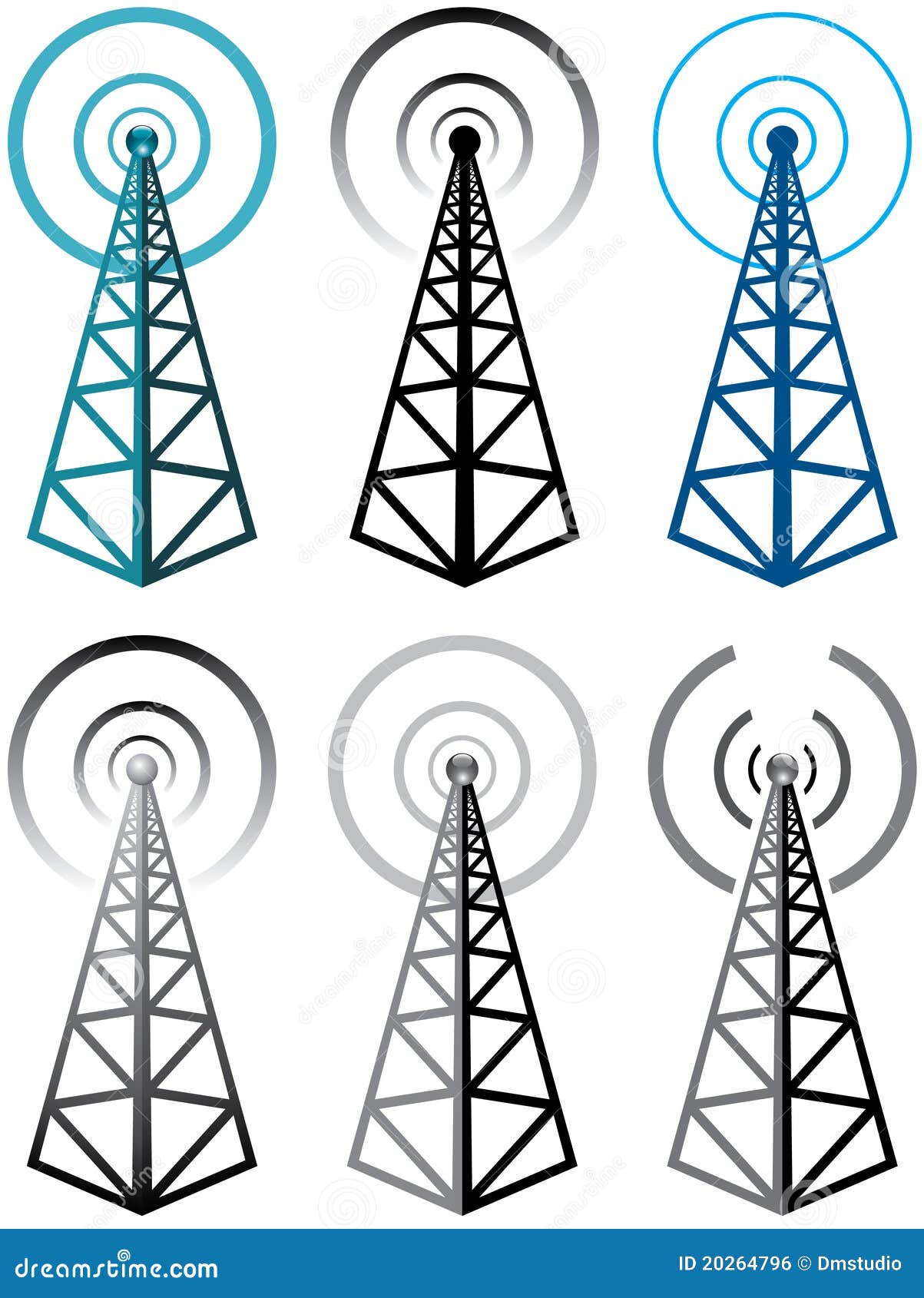Radio Tower Symbols Vector Illustration | CartoonDealer.com #20264796
