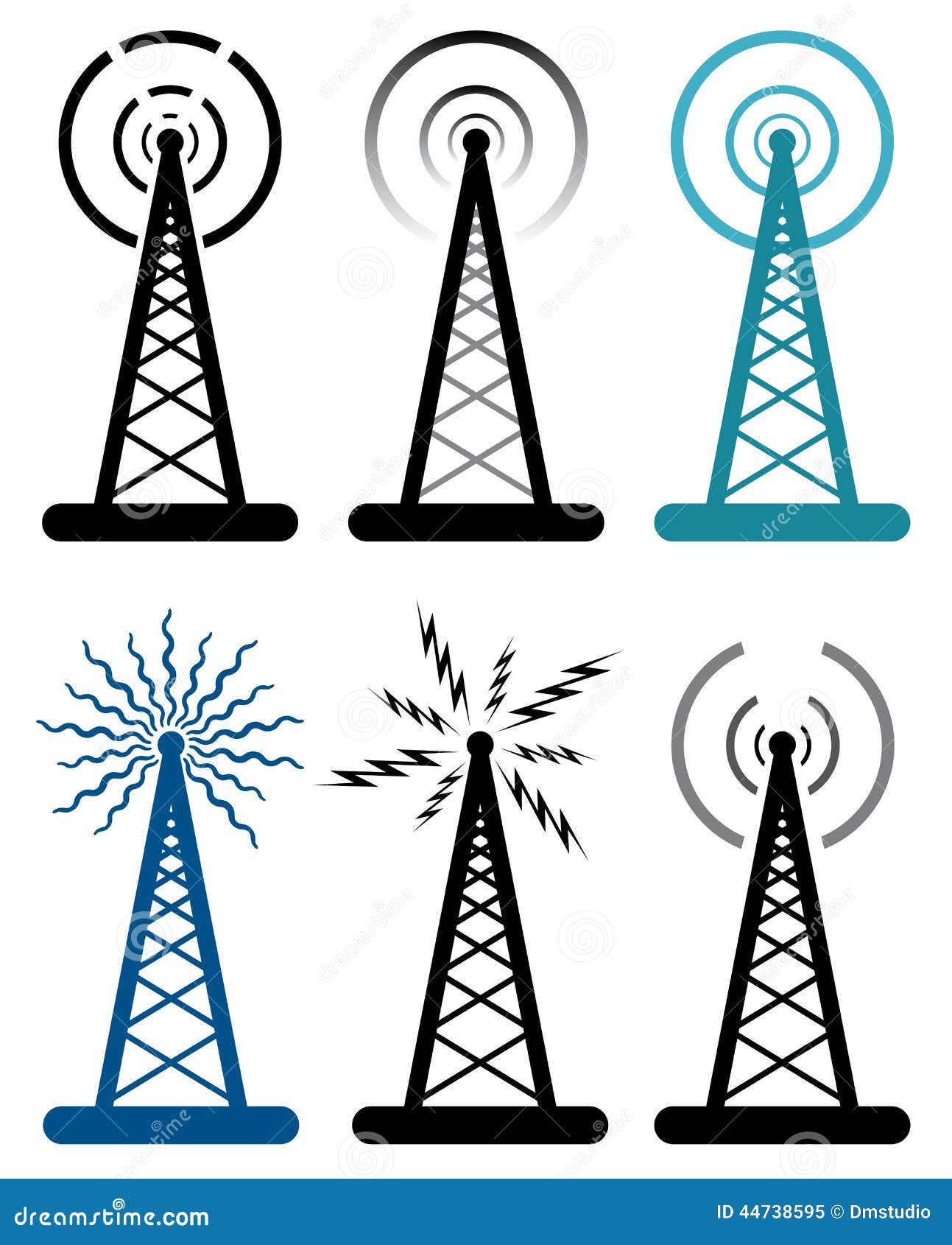 Vector radio tower symbols stock vector. Illustration of isolated ...