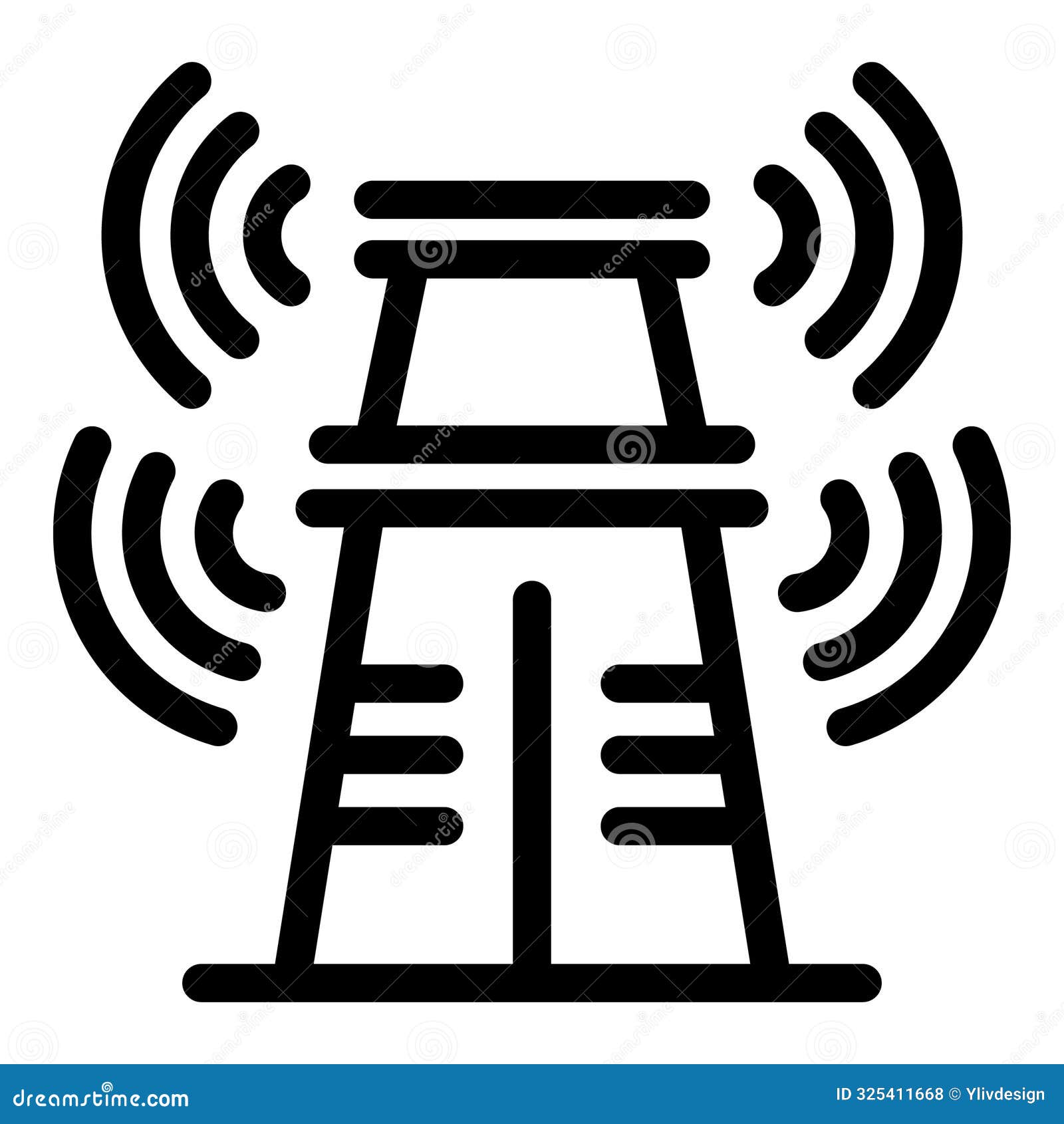 Radio Tower Transmitting Signals for Long Distance Communication Stock ...