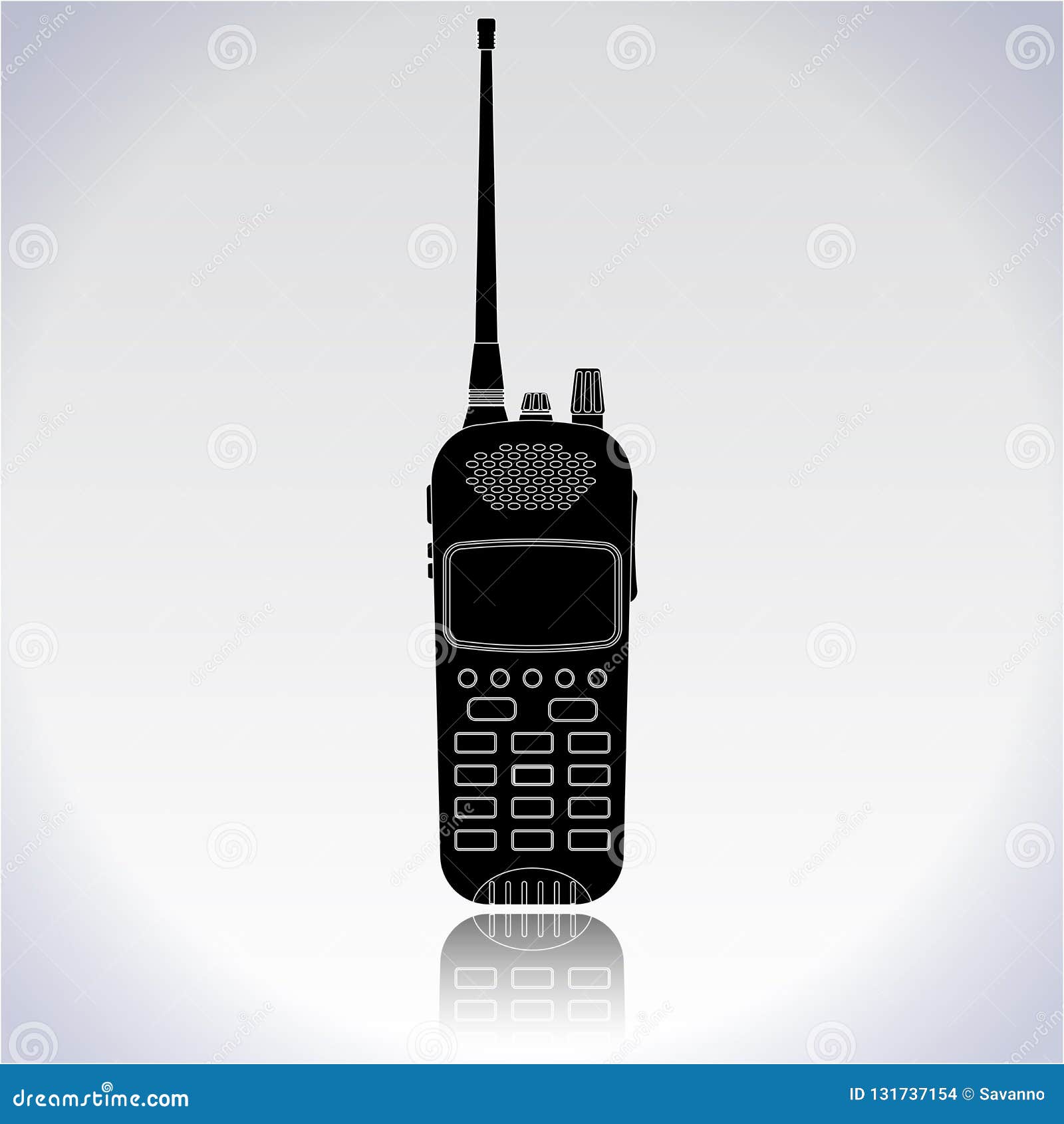 Radio Transceiver. Black Flat Drawing Vector Illustration ...
