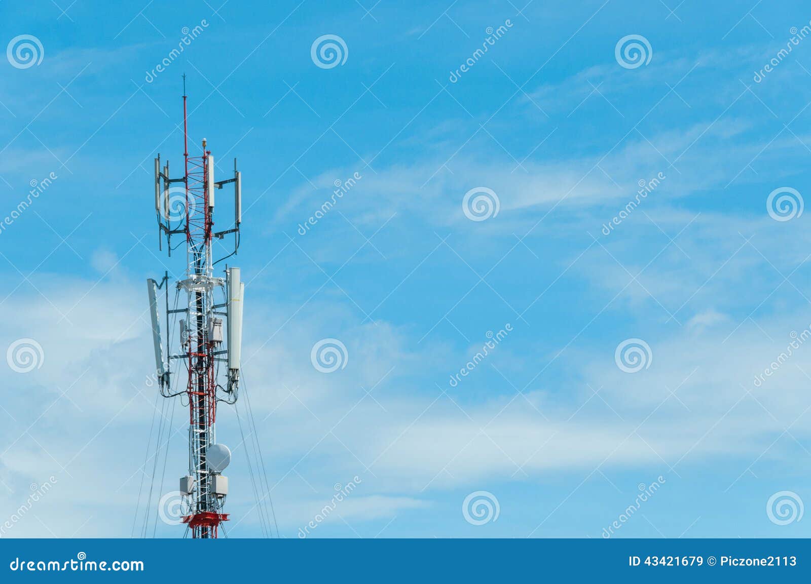 Radio transmission tower stock image. Image of blue, network - 43421679