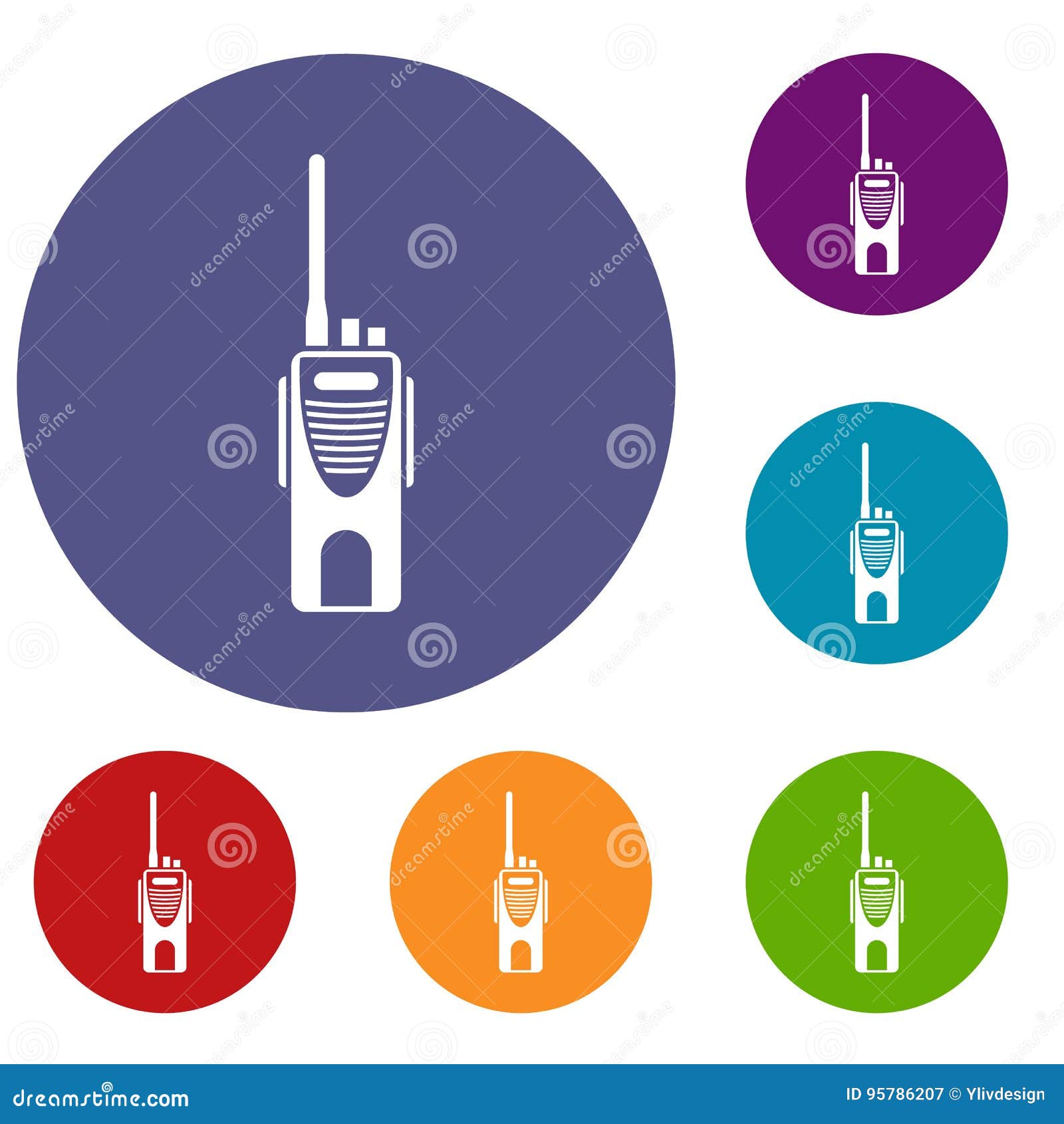 Radio Transmitter Icons Set Stock Vector - Illustration of object ...