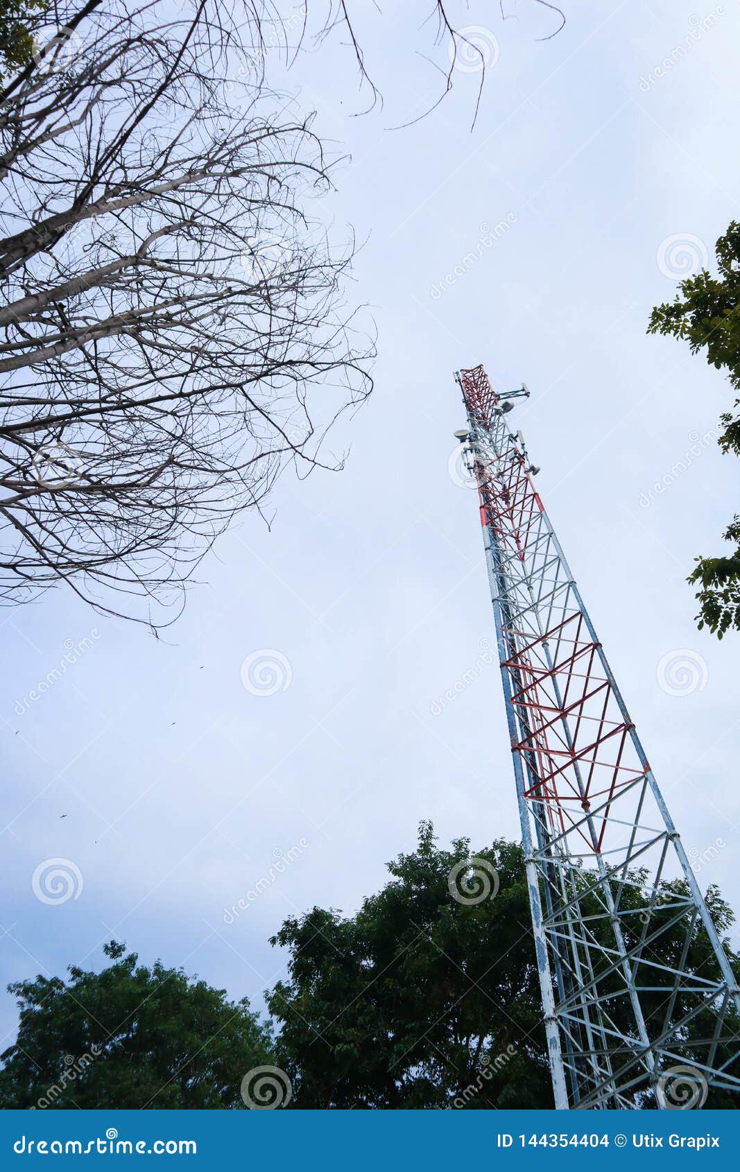 Radio transmitter pole stock photo. Image of phone, technology - 144354404