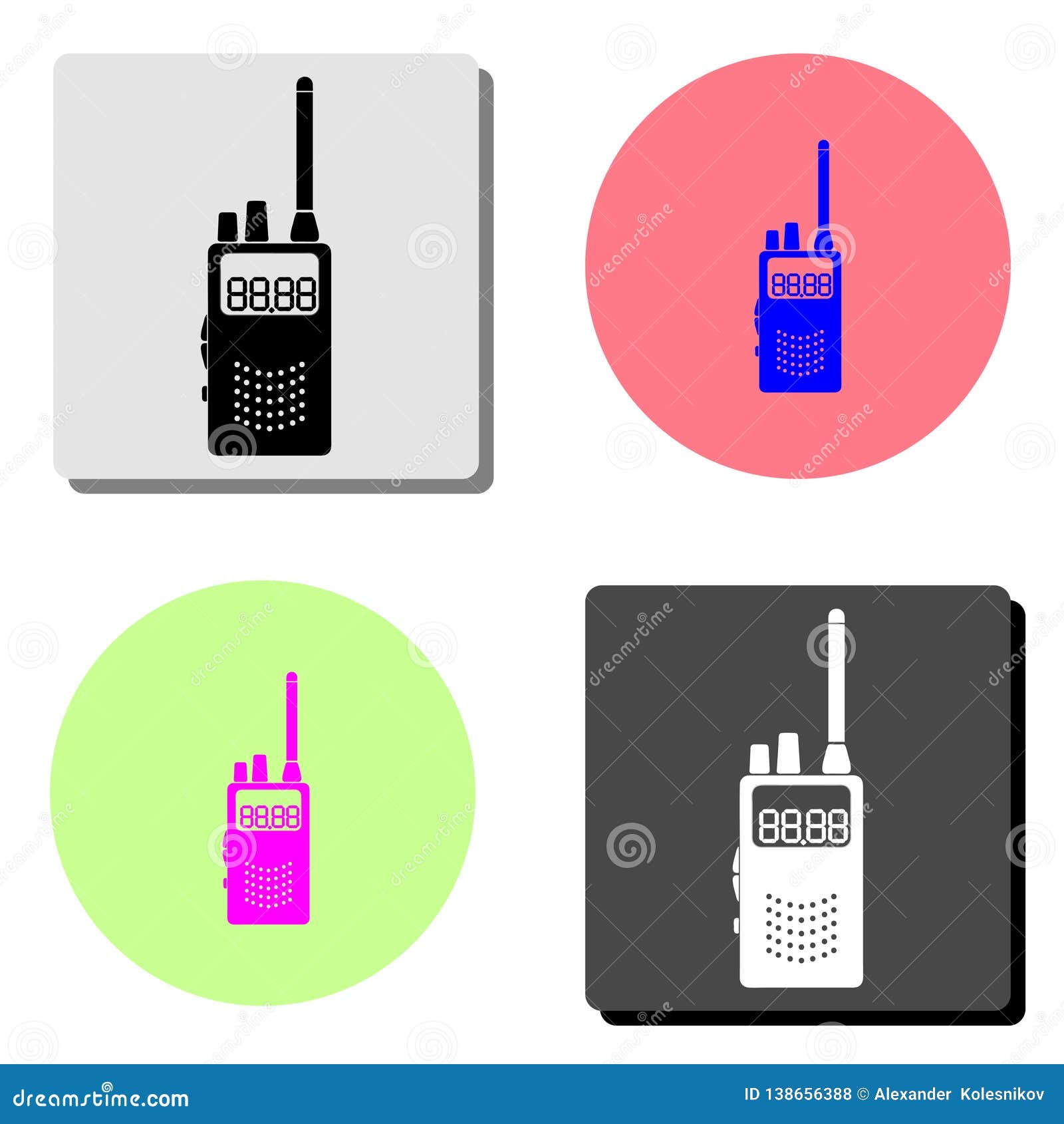Radio Transmitter. Flat Vector Icon Stock Vector - Illustration of ...