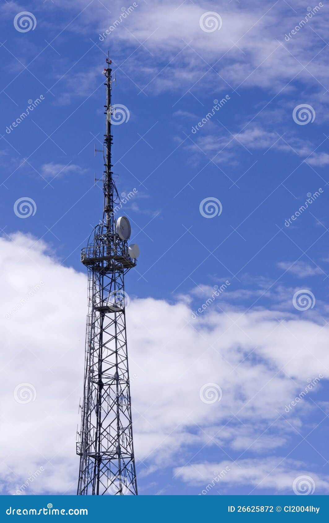 Radio transmitting tower stock photo. Image of system - 26625872