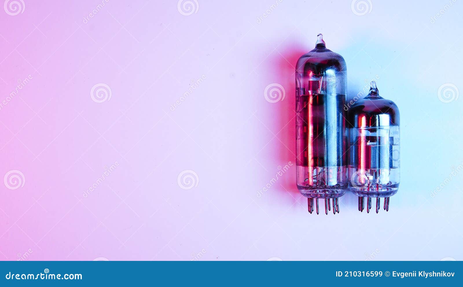 Radio Tubes. Red and Blue Illumination, Cyberpunk Stock Image - Image ...