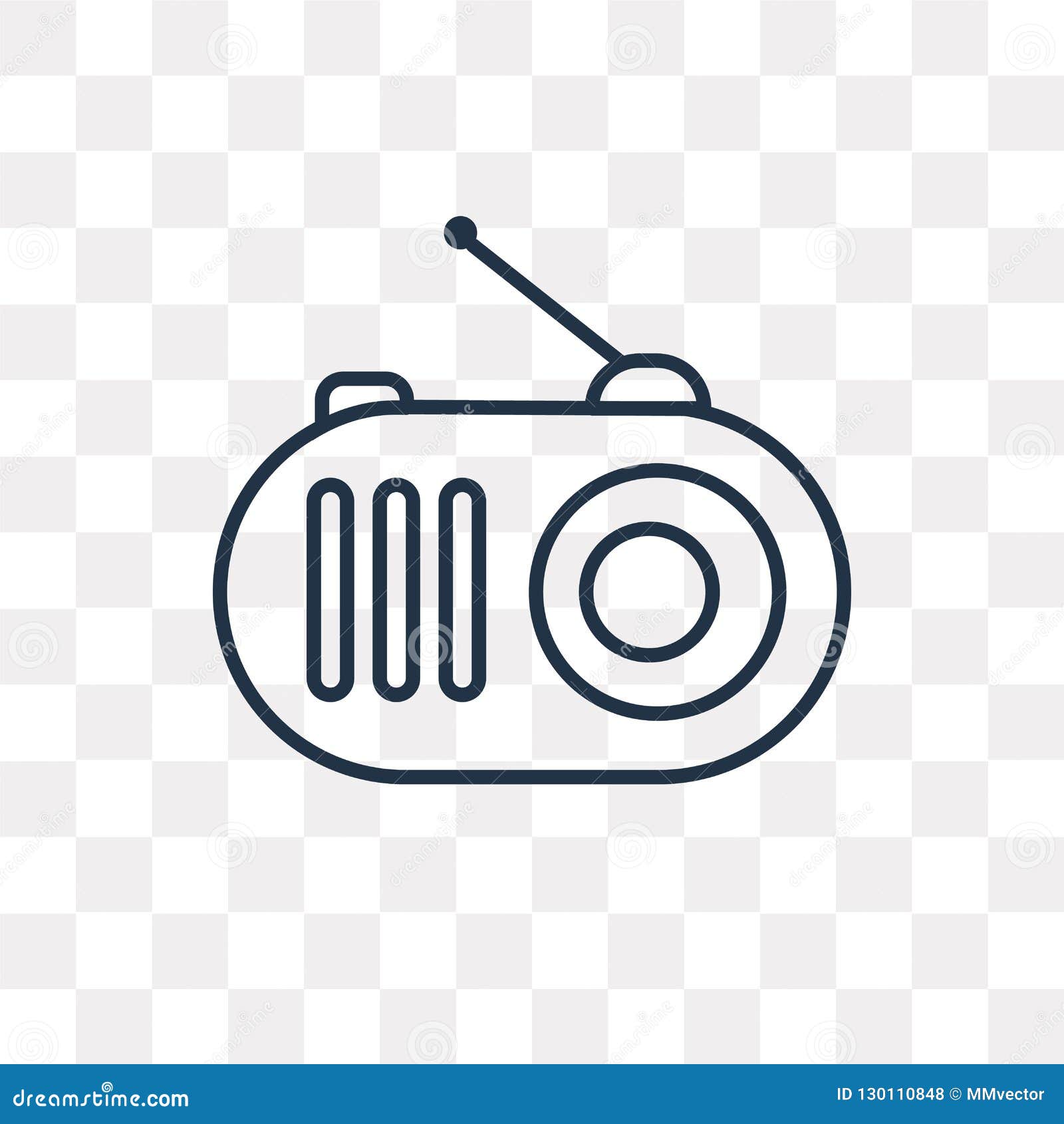 Radio Vector Icon Isolated On Transparent Background, Linear Rad Stock ...