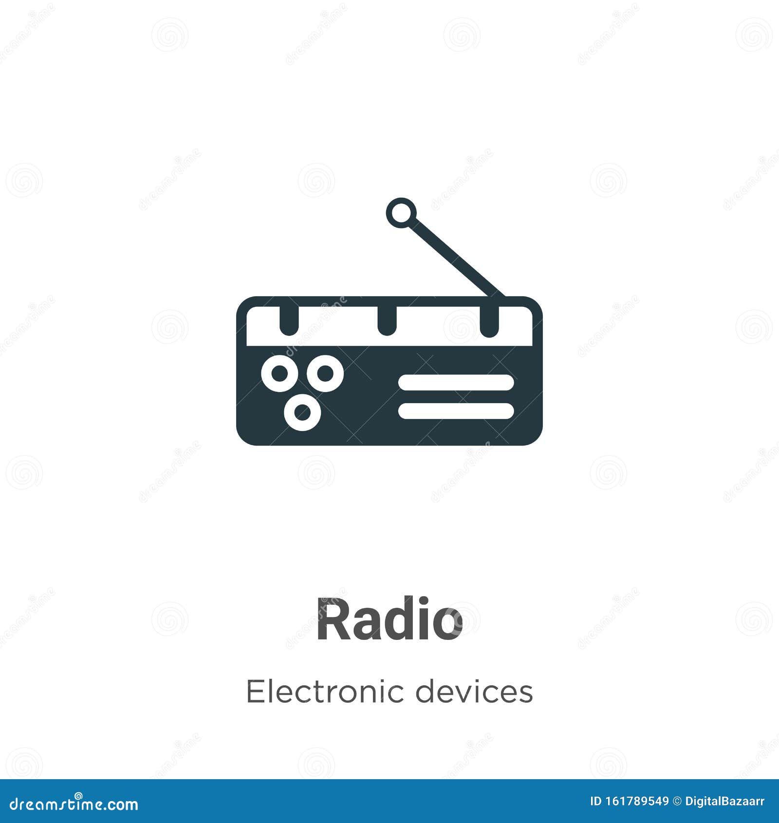 Radio Vector Icon on White Background. Flat Vector Radio Icon Symbol ...