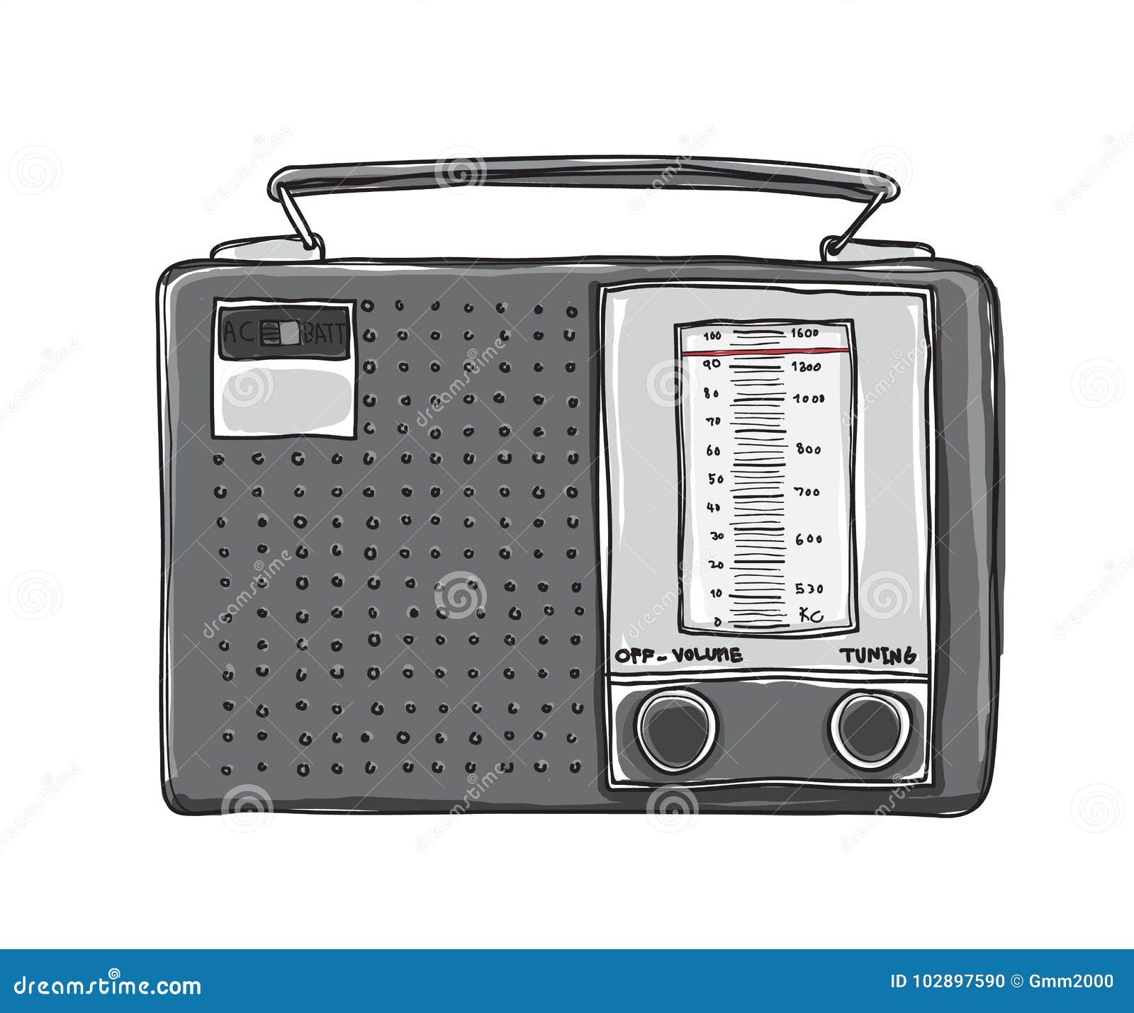 The Vintage Transistor Radio. Vector Illustration | CartoonDealer.com ...