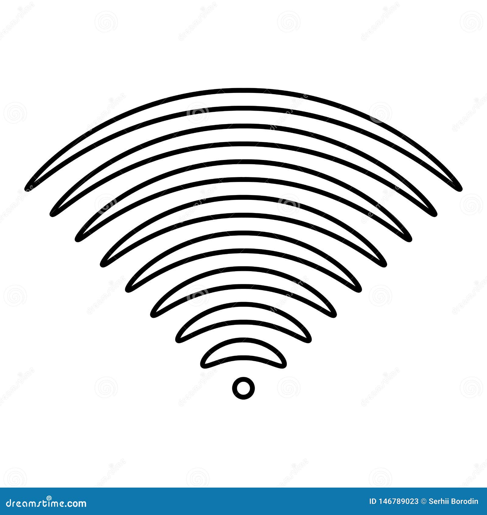 Radio Wave Sound Signal One Dirrection Transmitter Icon Outline Black