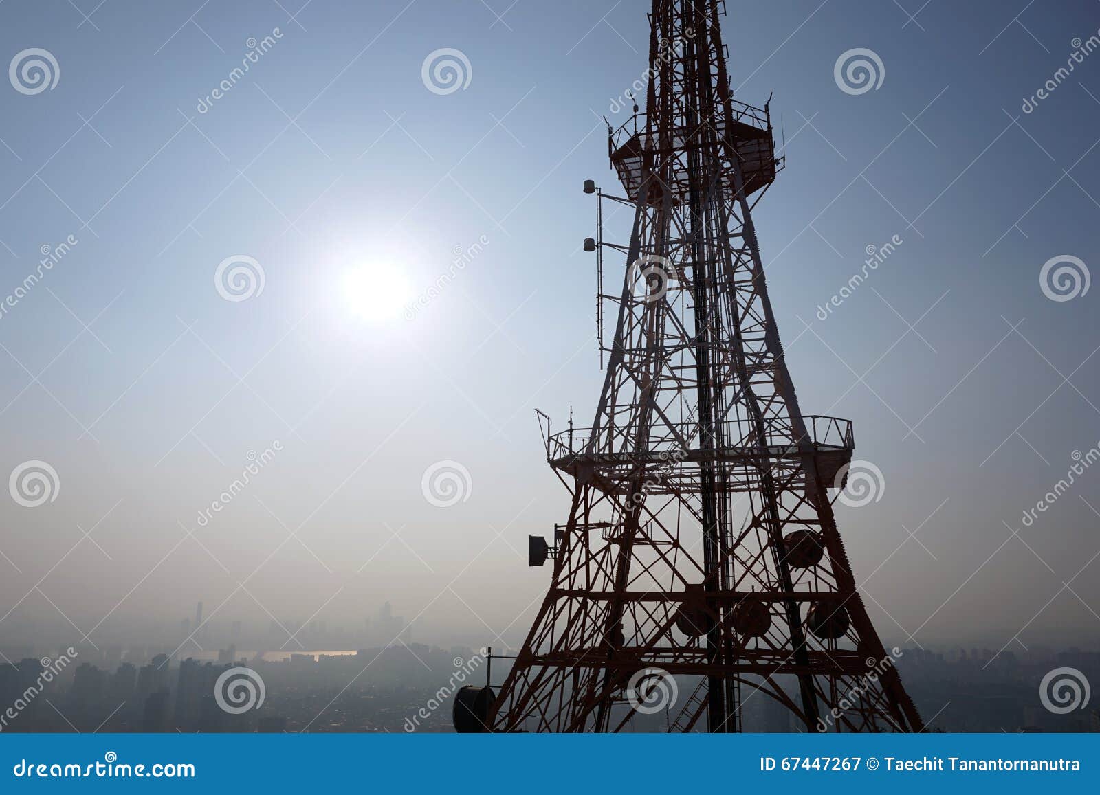 Radio wave tower stock image. Image of connection, communication - 67447267