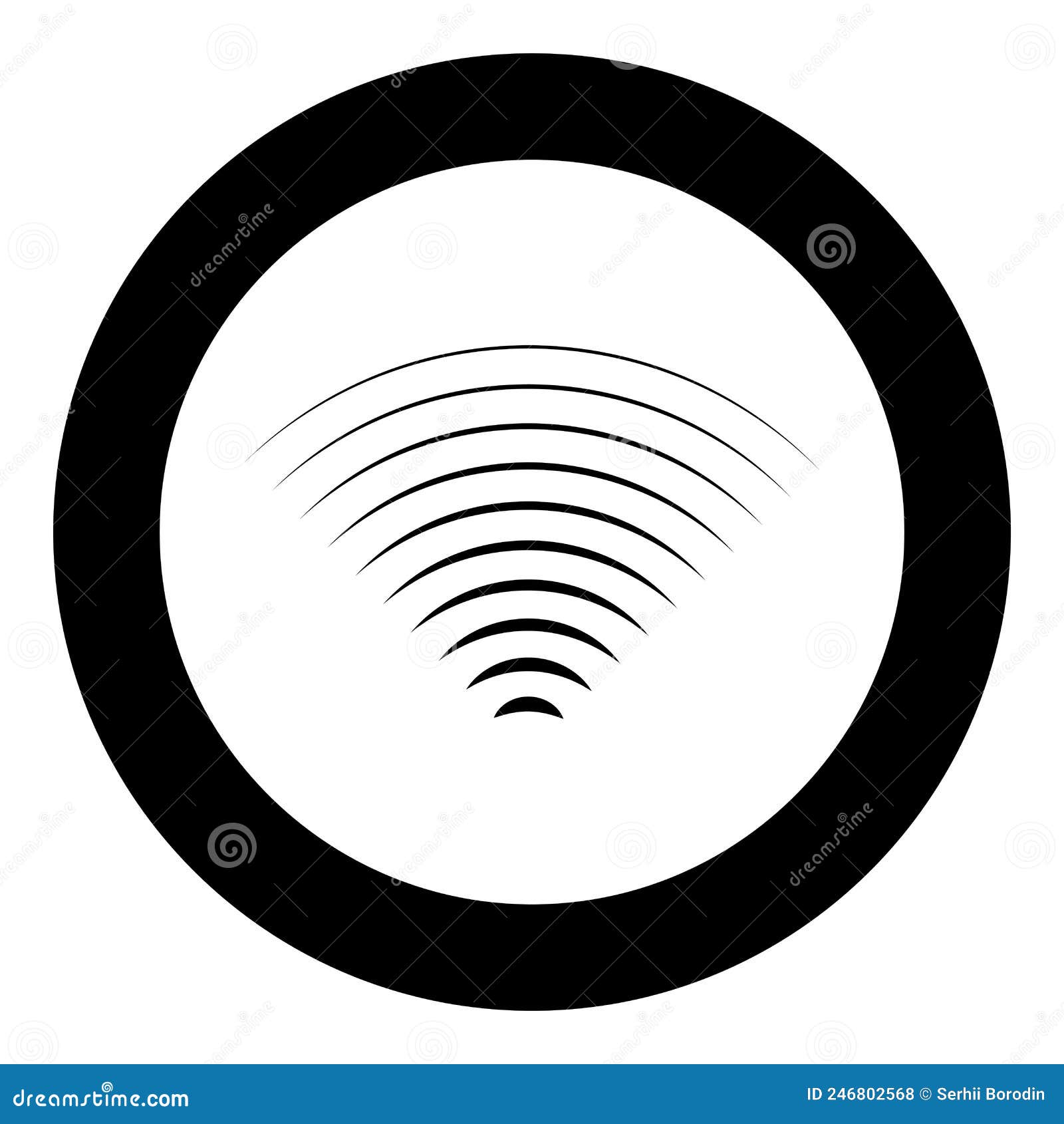Radio Wave Wireless Icon in Circle Round Black Color Vector ...